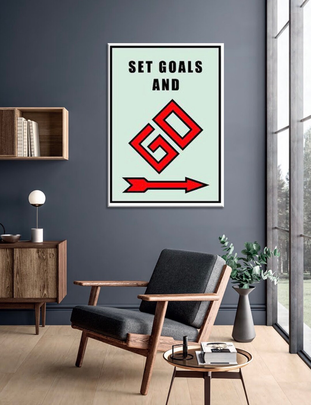 Set Goals and GO Motivation Success Canvas Wall Art Collection for Home ...