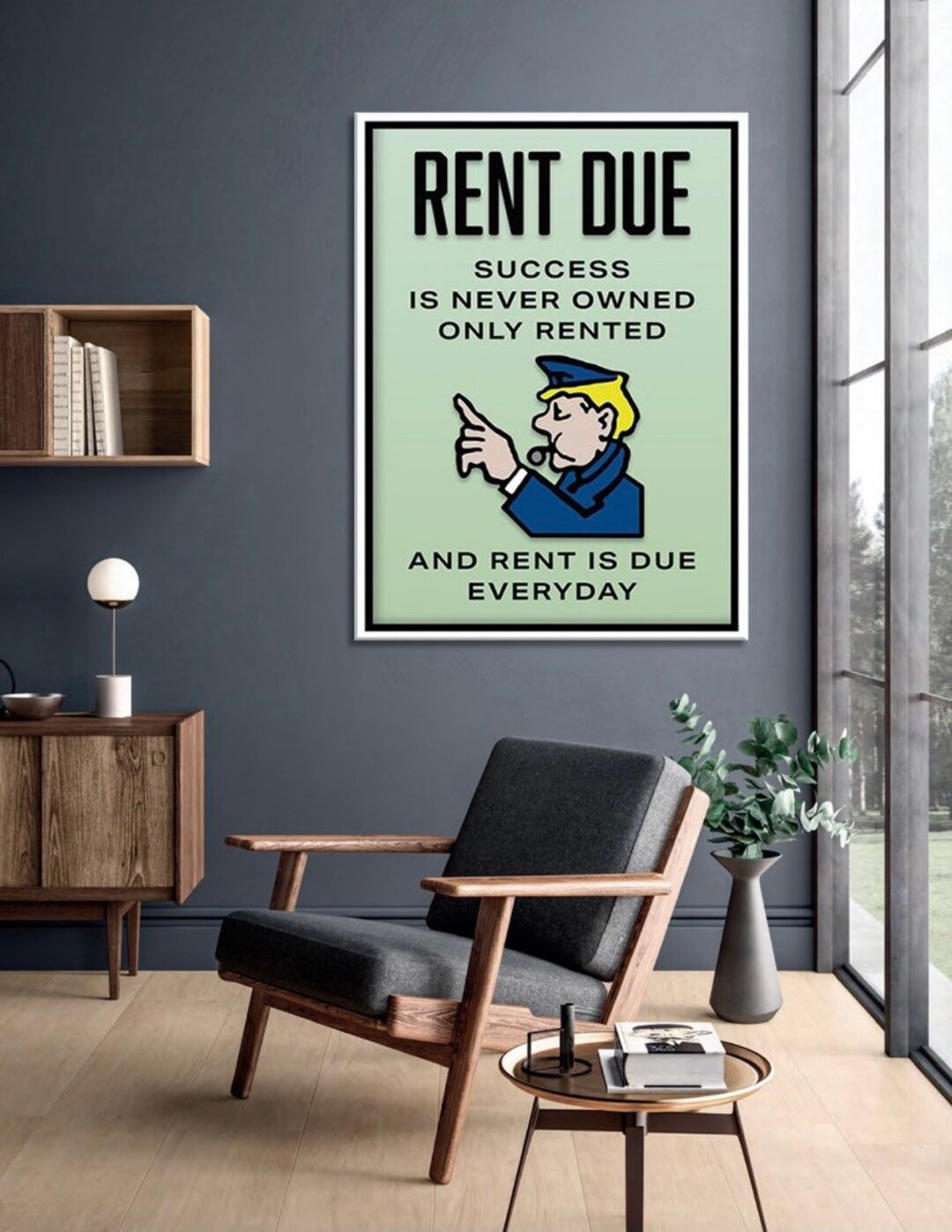 Rent is Due Motivational Street Art Canvas for Home Office - Etsy