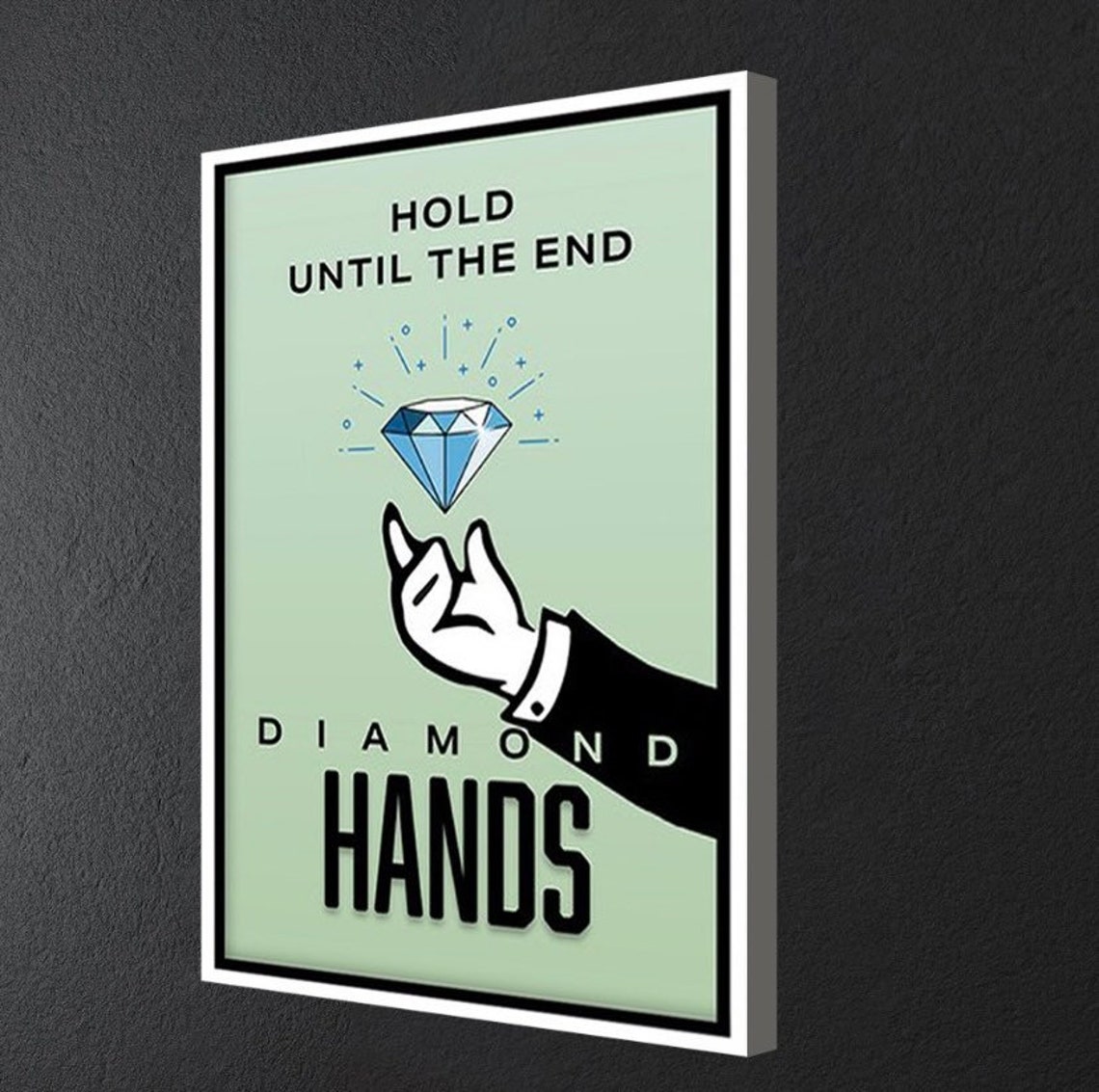 Diamond Hands HODL Motivation Inspired Wall Art Style Street Art Canvas ...
