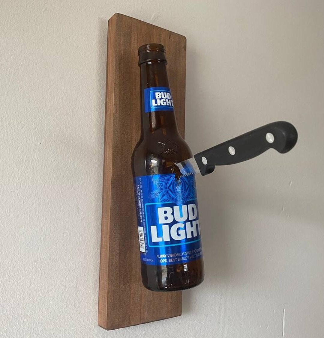 Dead Bud Light Beer Bottle, Glass Bottle, Bar Decor, Wall Decor, Glass ...
