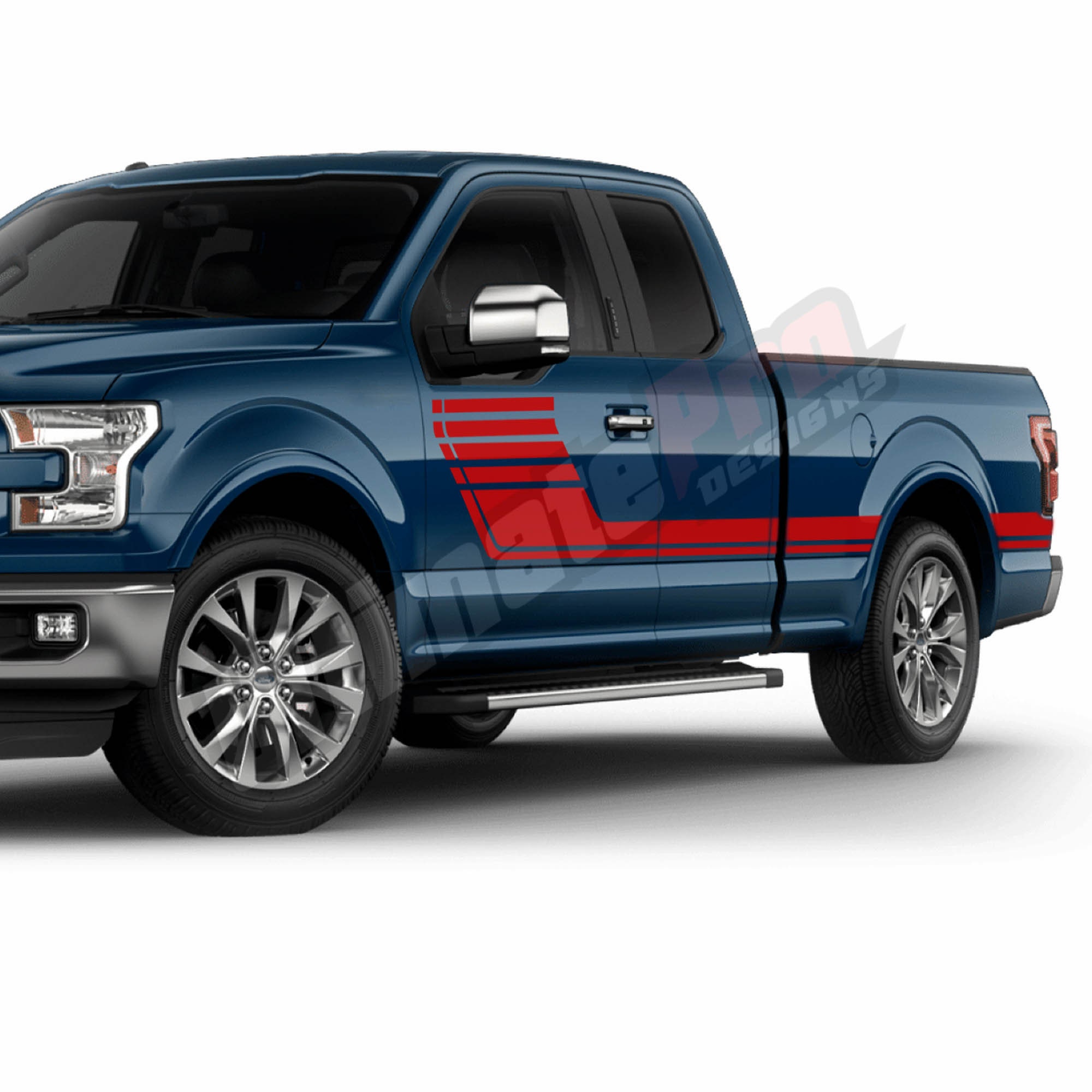 Sport Stripes Compatible With Ford F150 Super Cab 2009 - Present Hockey ...