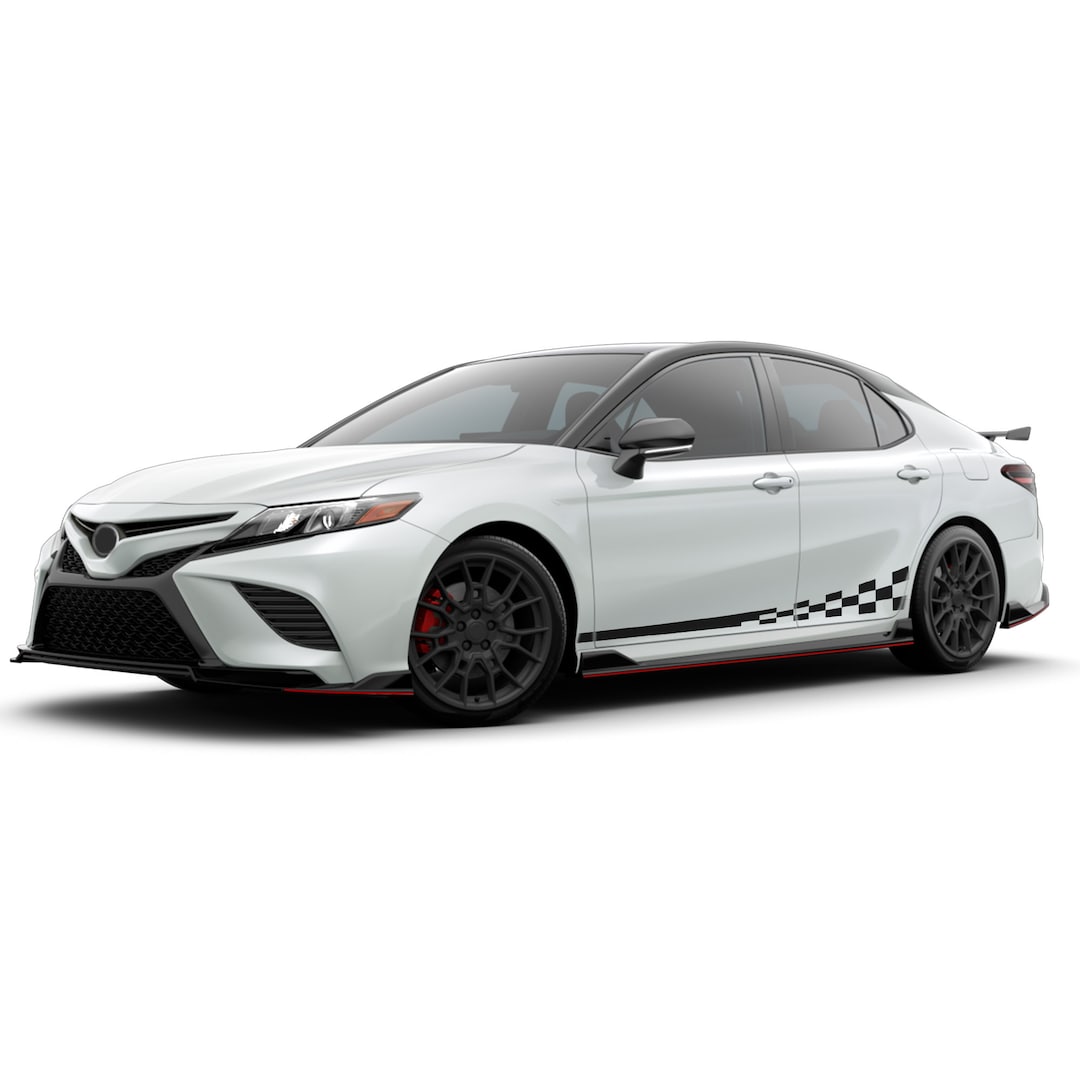 2x Decal Wavy Flag Compatible With Toyota Camry LE Side Door Wrap Decal ...