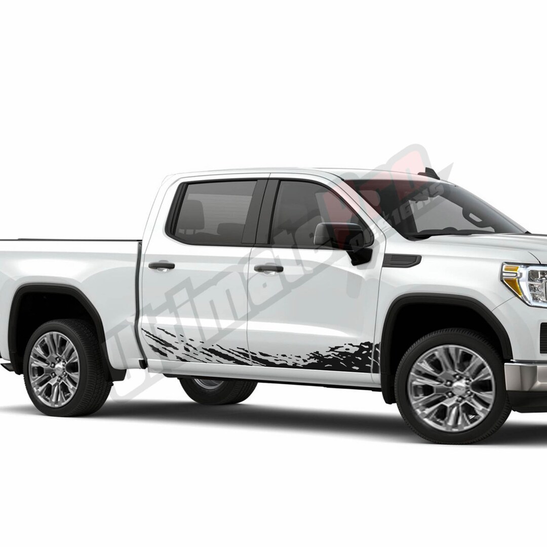2x Sticker Sport Decal Vinyl Side Doors Mud Splash Compatible With GMC ...