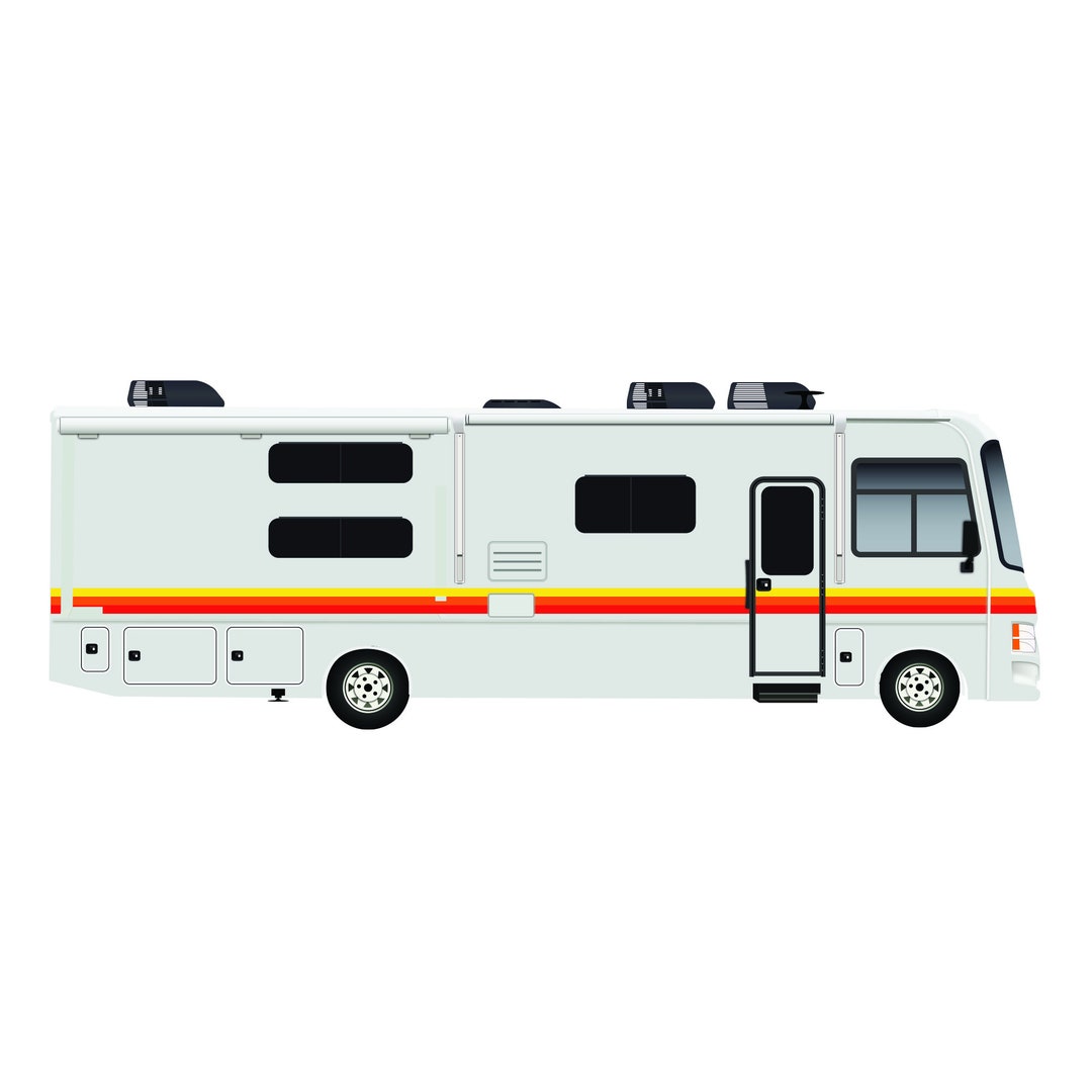 Class A Motor Home Red Orange Yellow Retro Stripes Decals Rv Graphics ...