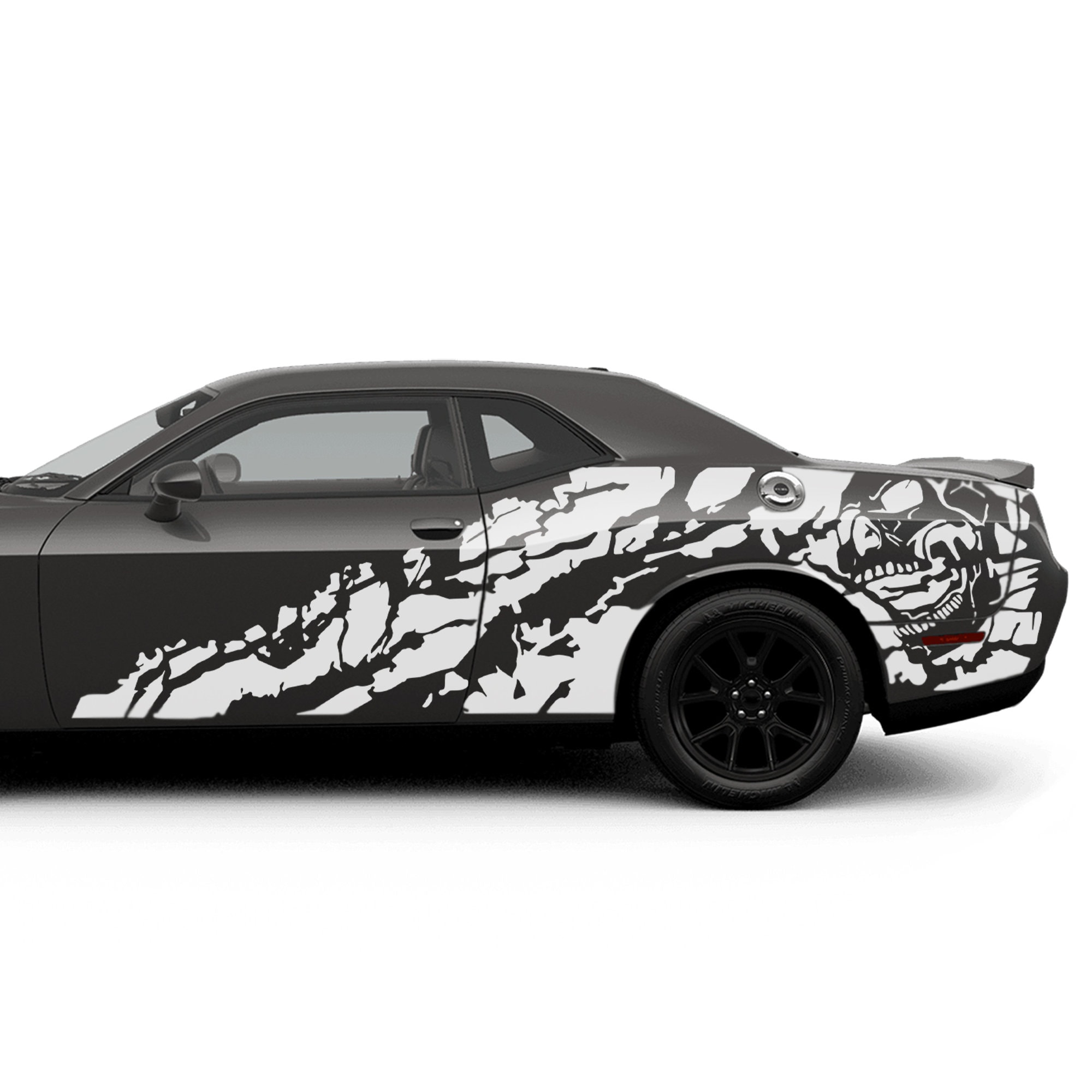 Nightmare Scull Decal Sticker Sports Compatible With Dodge Challenger ...