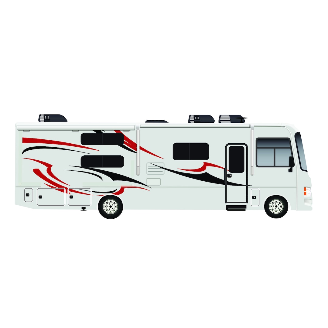 RV Class A Motor Home Camper Decals Sport Graphics Vinyl Kits Red-black ...