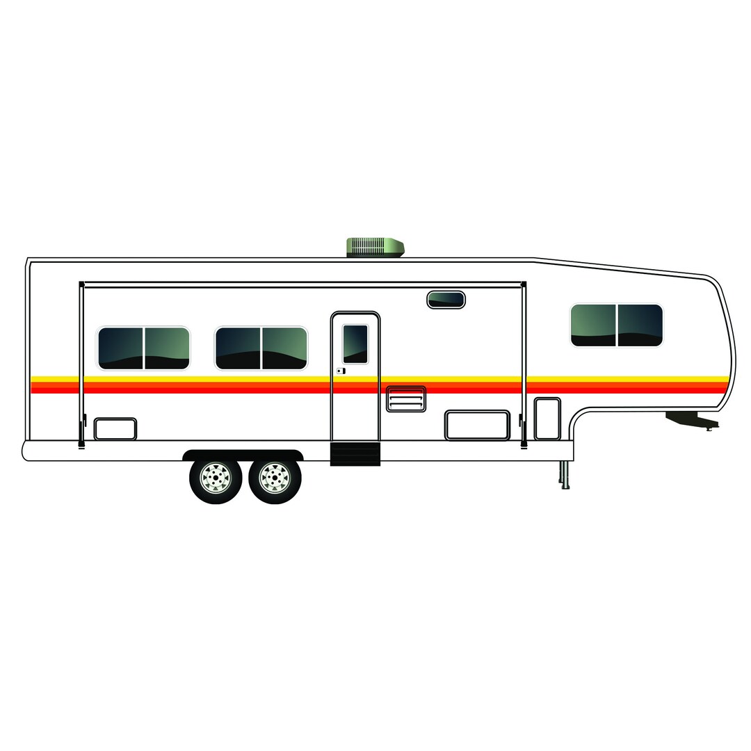 Retro Stripes Graphics Compatible With RV Trailer Fifth Wheel Decals ...
