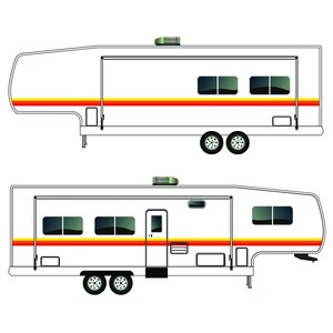 Retro Stripes Graphics Compatible With RV Trailer Fifth Wheel Decals ...