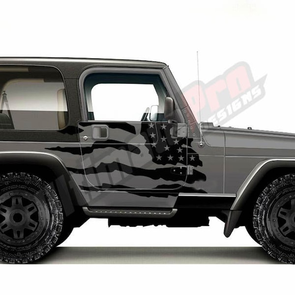 Jeep Tj American Flag Decal - Etsy
