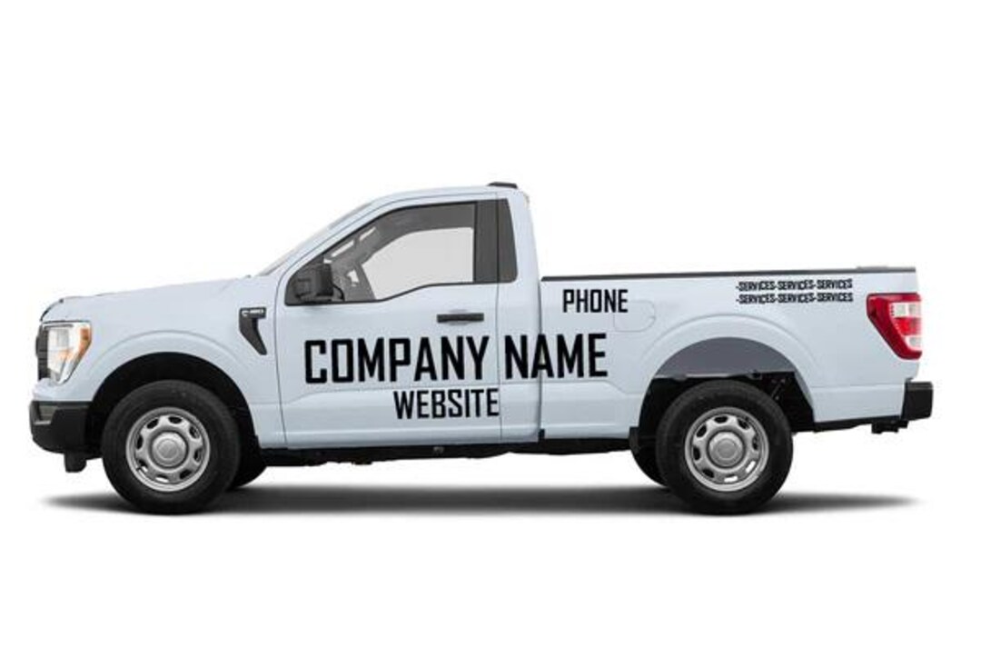 Custom Company Business Signs Decals Stickers Vinyl's for Regular Cab ...