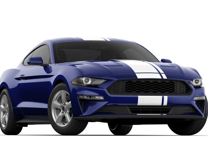 Set of Full Body Stripes Decal Compatible With Ford Mustang Hood Wrap ...