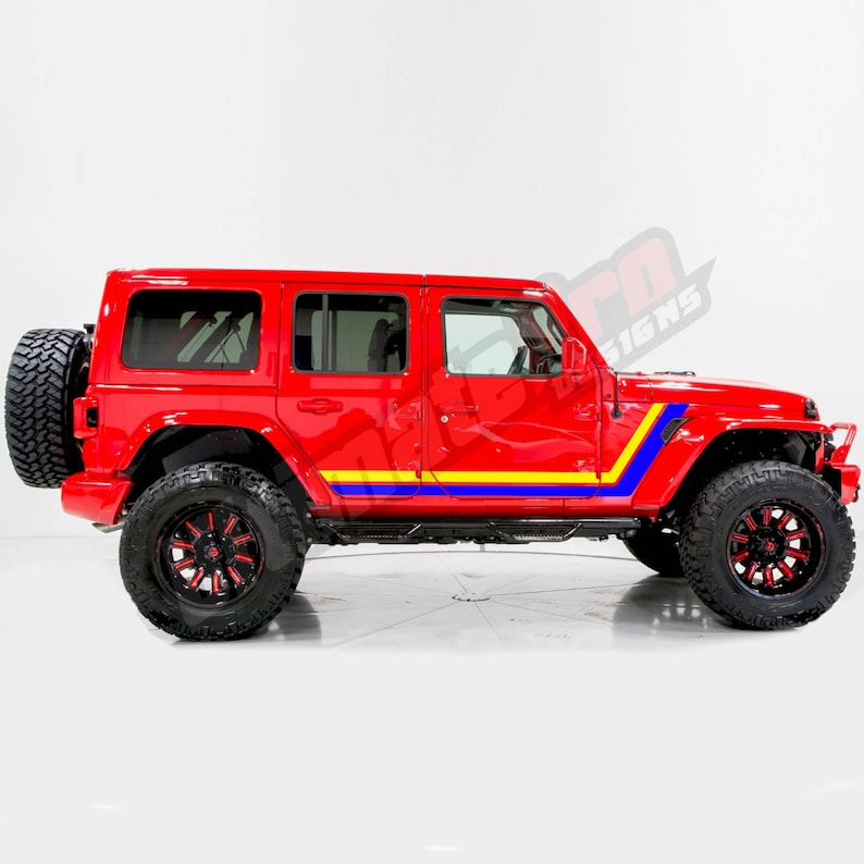 Set of Stripes Sticker Side Scrambler Decal Mirror Extreme Sport Decal ...