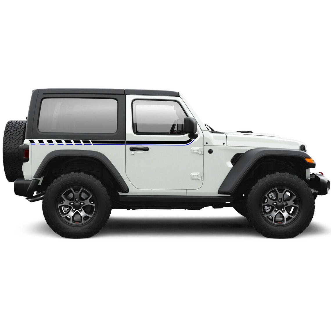 Upper Body Side Stripes Graphics Decals Compatible With Jeep Wrangler ...