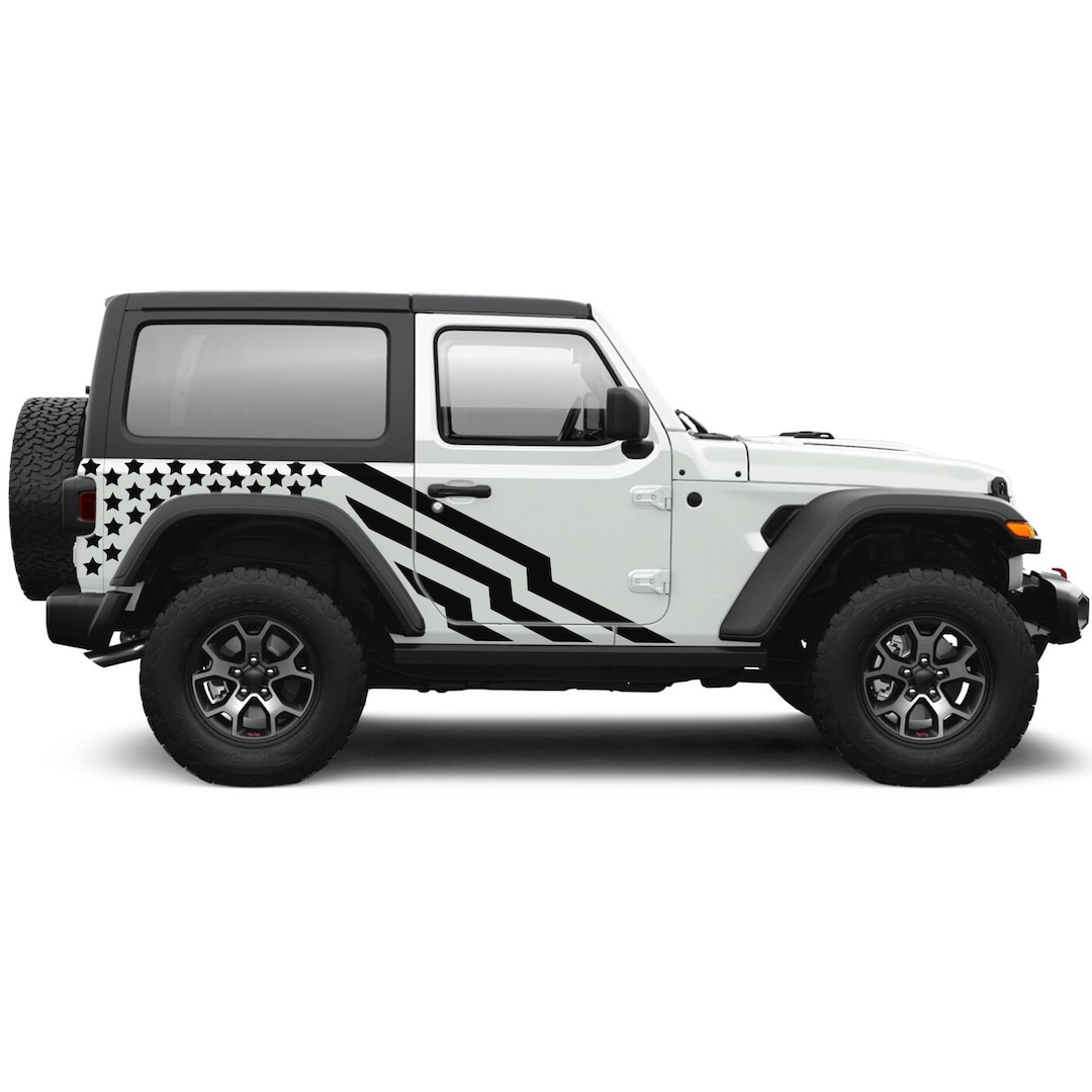 USA Flag Side Graphics Decals Compatible With Jeep Wrangler JL 2018 ...
