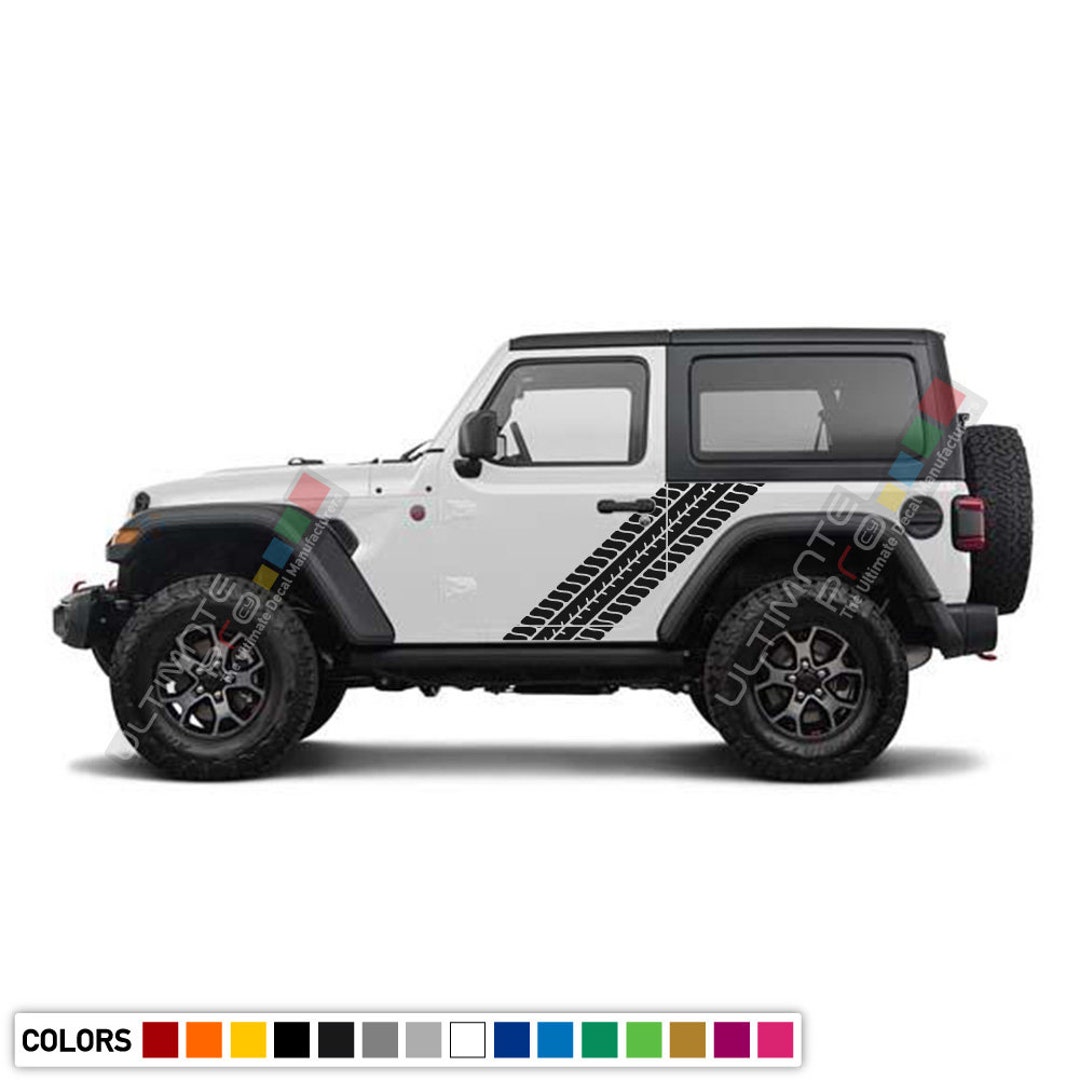 2x Sticker Sport Decal Side Door Pair Vinyl Tires Stamp Compatible With ...