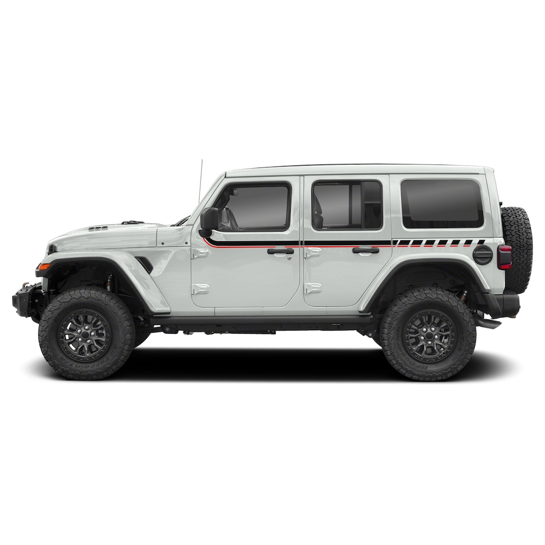 Upper Body Side Stripes Graphics Decals Compatible With Jeep Wrangler ...