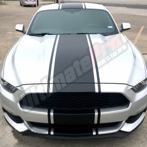 Set of Full Body Stripes Decal Compatible With Ford Mustang Hood Wrap ...