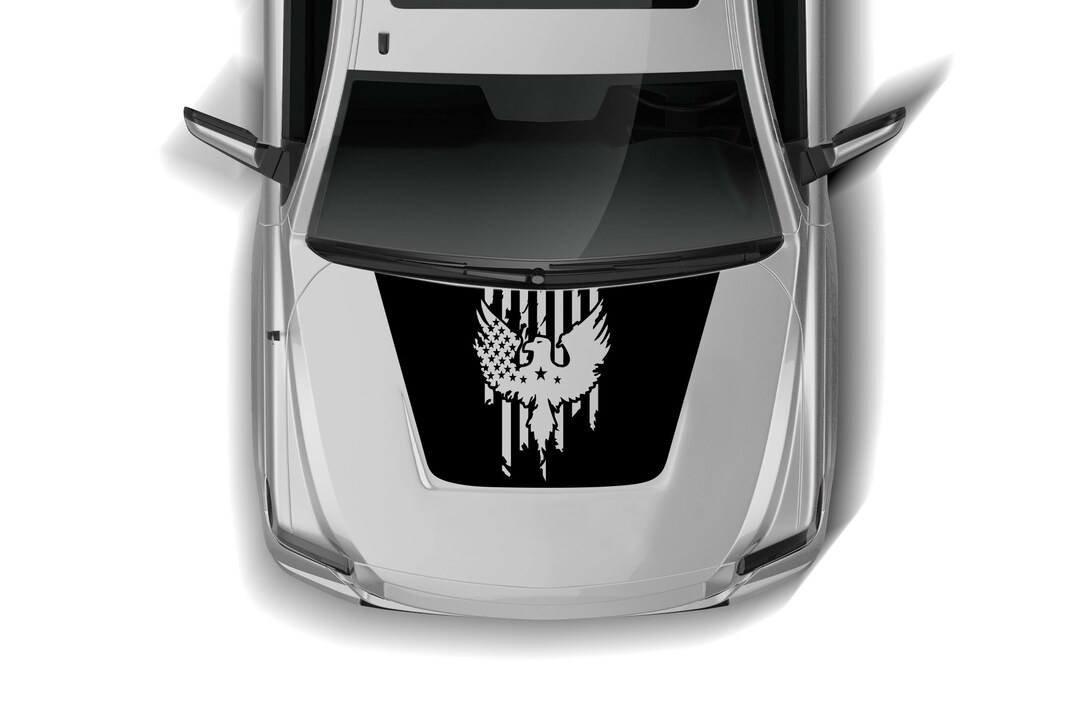 Eagle US Flag Hood Graphics Decal Sticker Compatible With Toyota Tundra ...