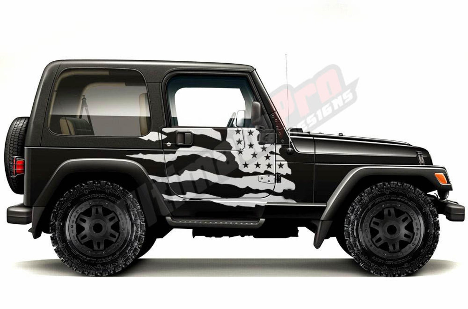 2x Sticker Sport US Flag Decal Side Door Pair Vinyl Compatible - Etsy