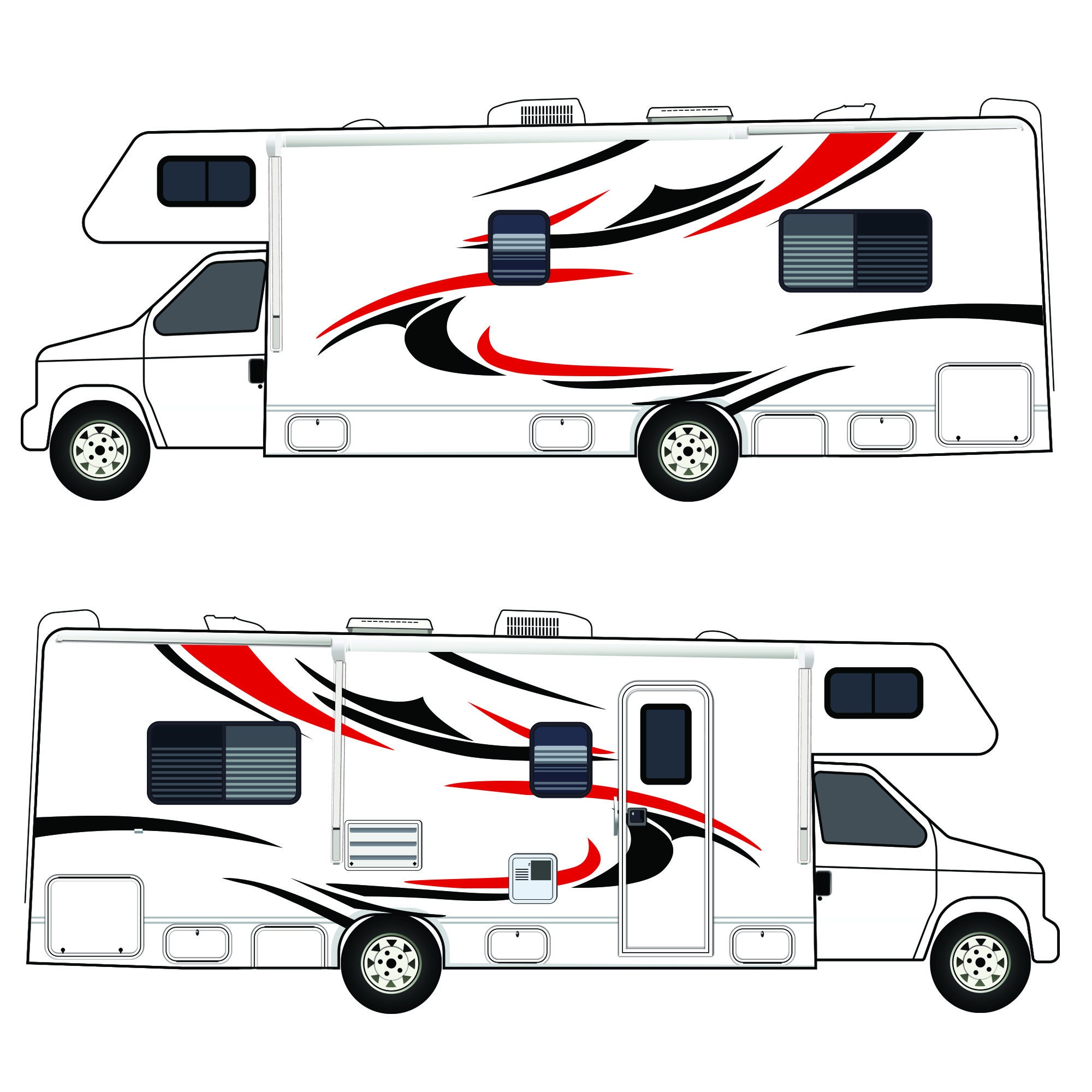 Motorhome Decals RV Vinyl Kits Red-black Sport Arrows Graphics - Etsy