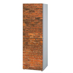 Home Wall Brick Fridge Door Decal - Refrigerator Vinyl Sticker Design ...