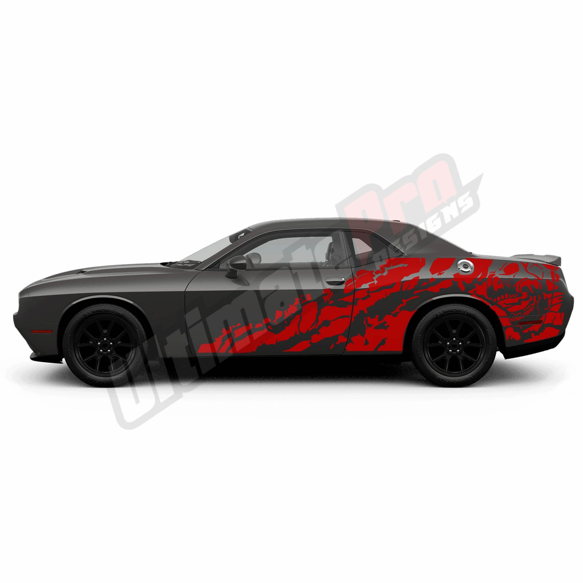 Nightmare Scull Decal Sticker Sports Compatible With Dodge Challenger ...