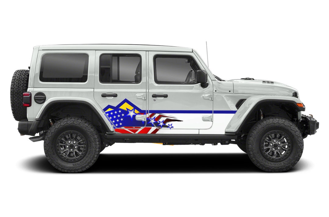 Mountain US Flag Graffiti Stickers Side Doors Sport Decal Compatible ...