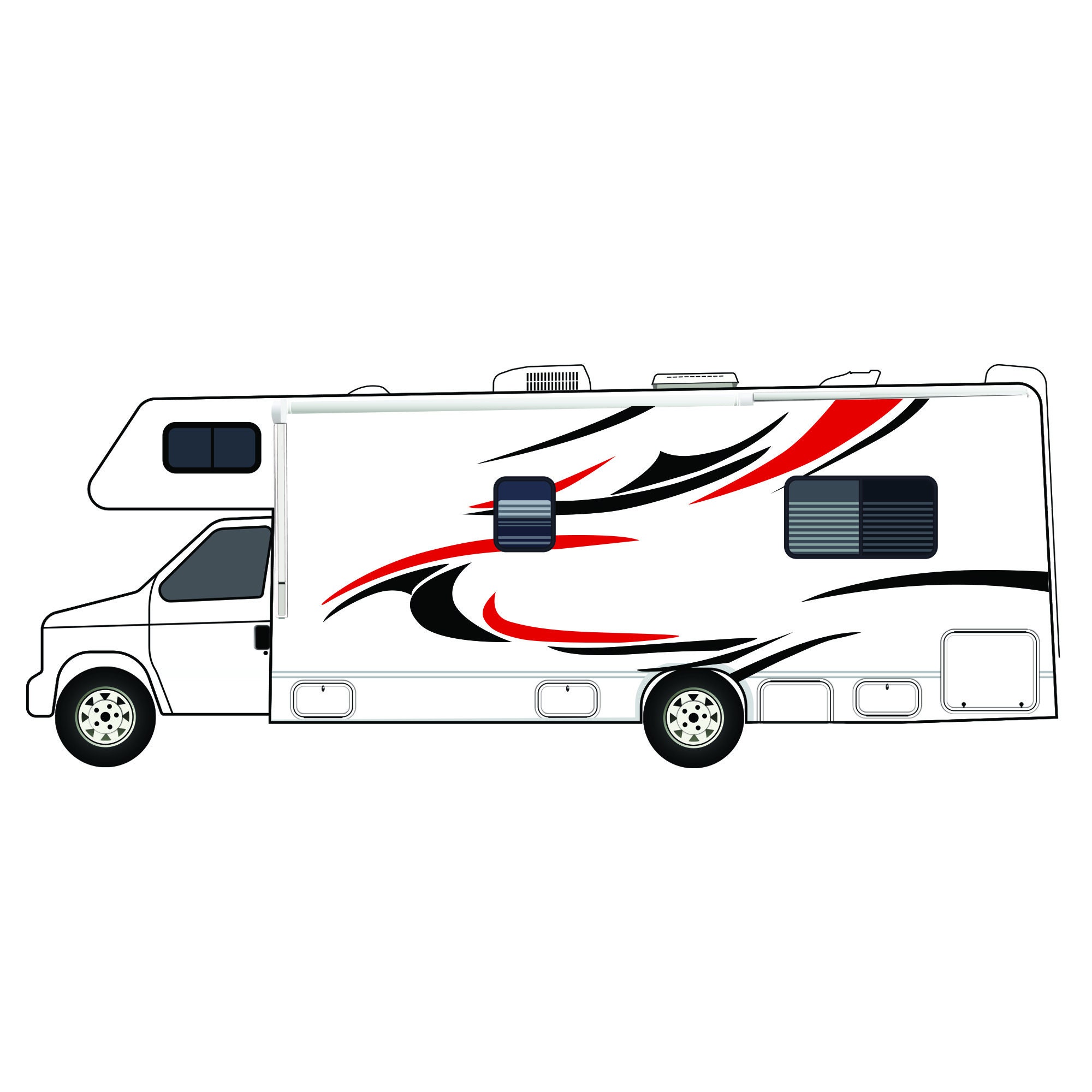 Motorhome Decals RV Vinyl Kits Red-black Sport Arrows Graphics - Etsy