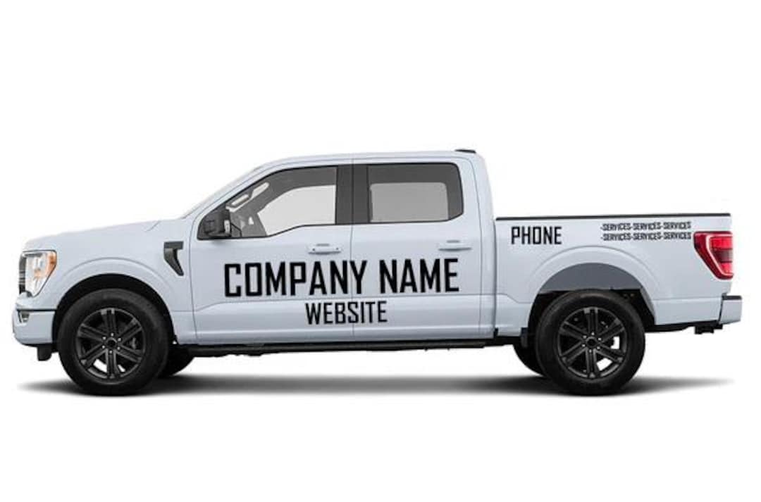 Custom Company Business Signs Decals Stickers Vinyl's for Crew Cab ...