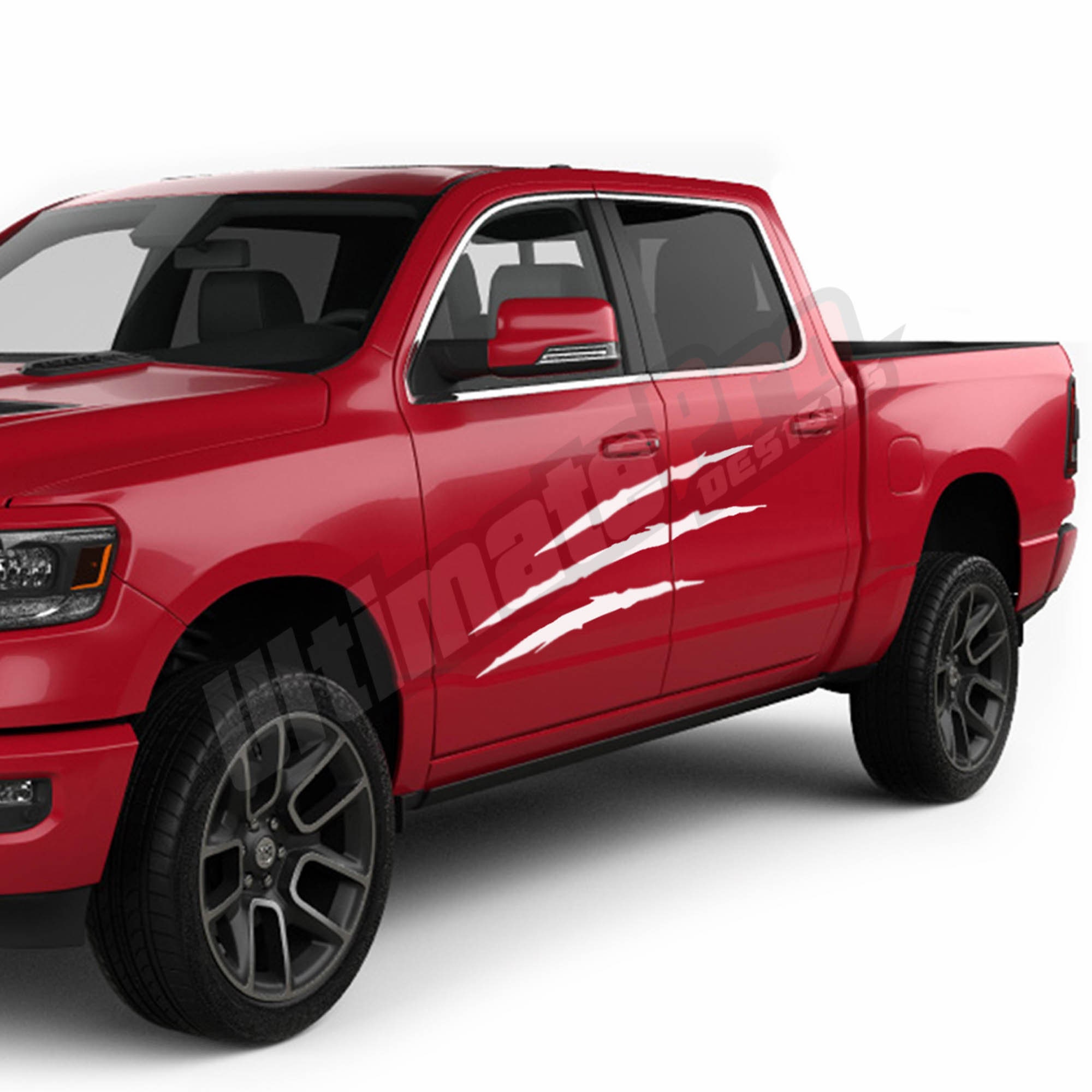Scratches Decal Sticker Compatible With Dodge Ram RT 1500 Crew Cab Side ...