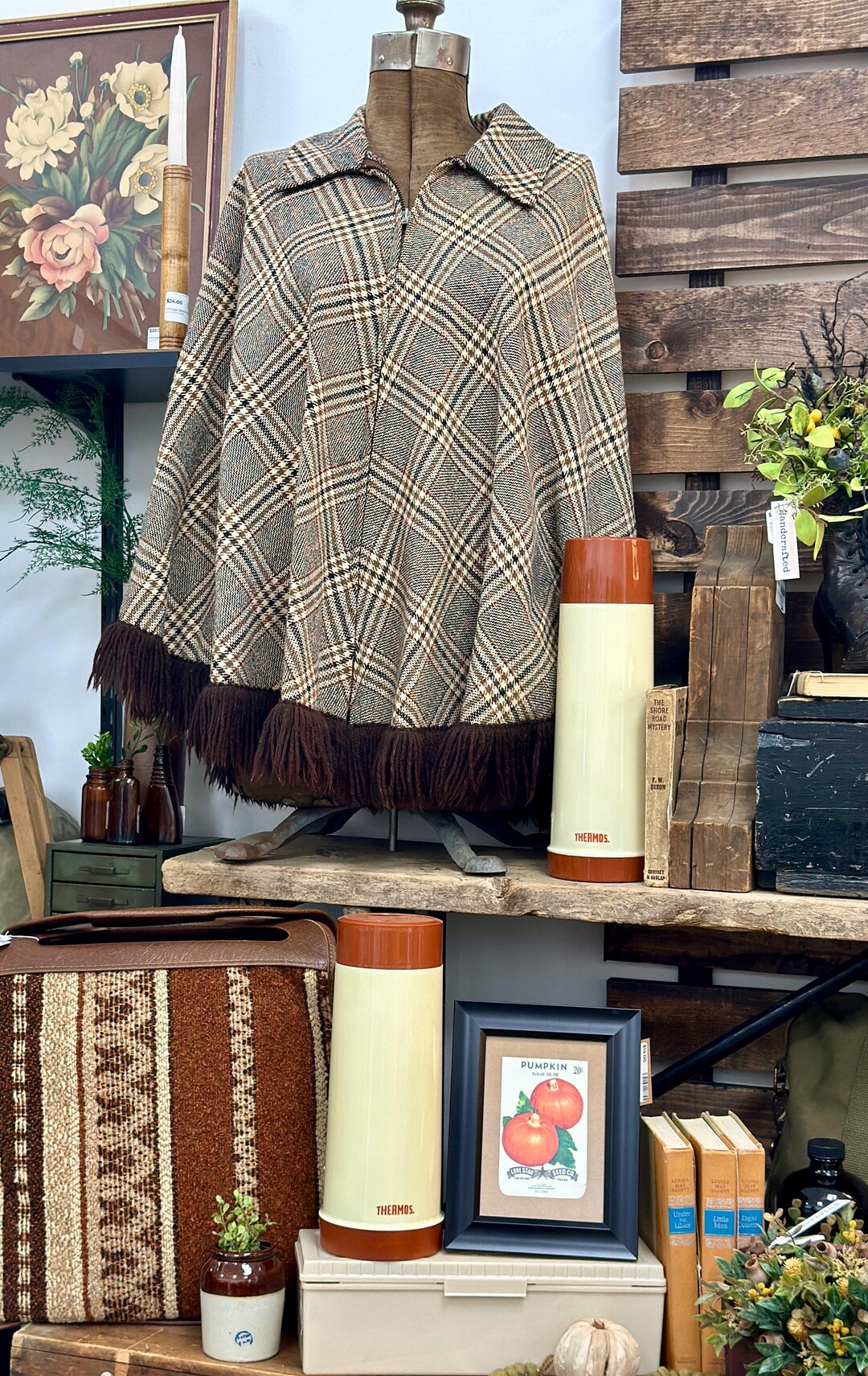 Vintage 1970s Country Place Wool Poncho - Etsy