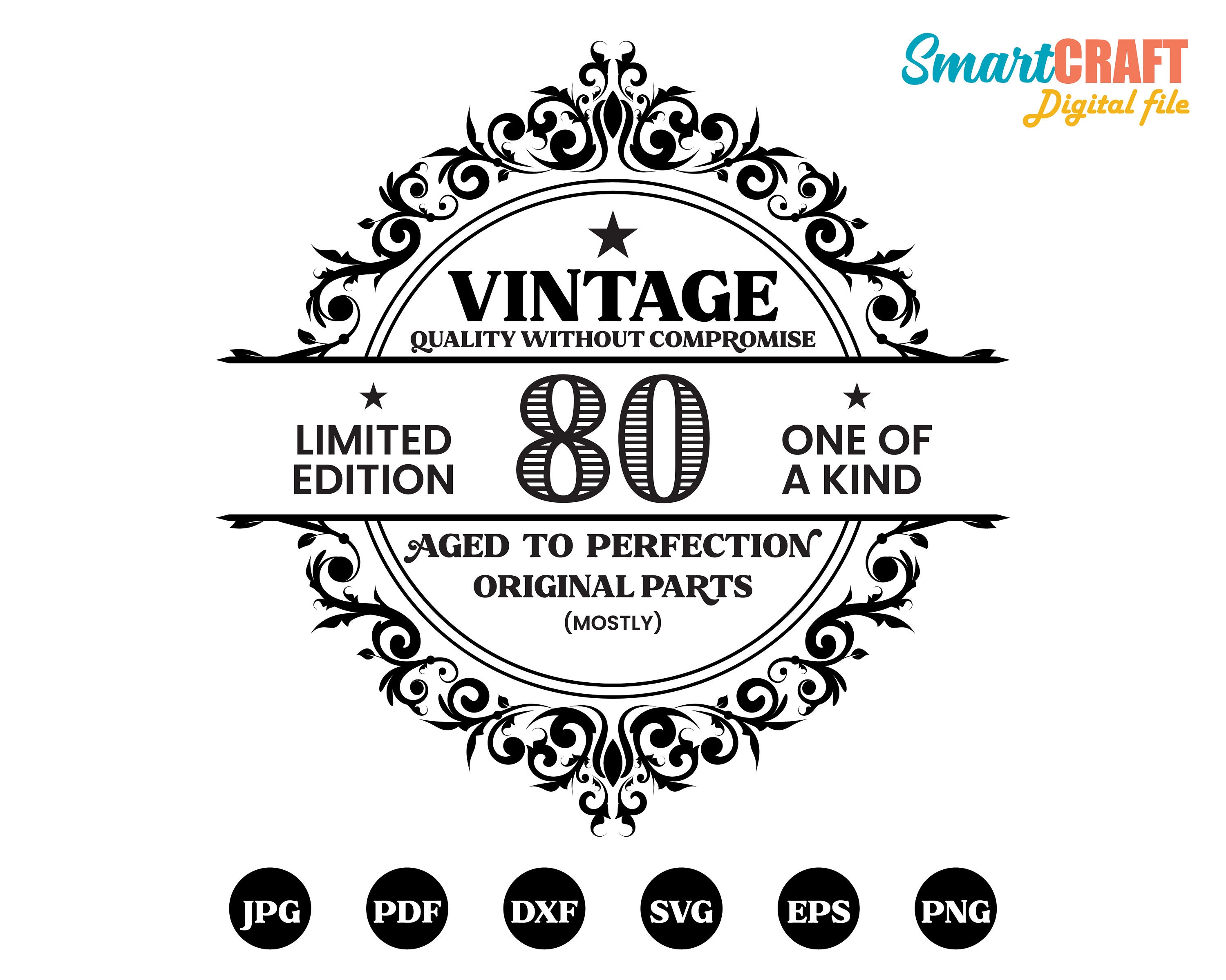 80th Birthday SVG Vintage Birthday limited edition svg | Etsy