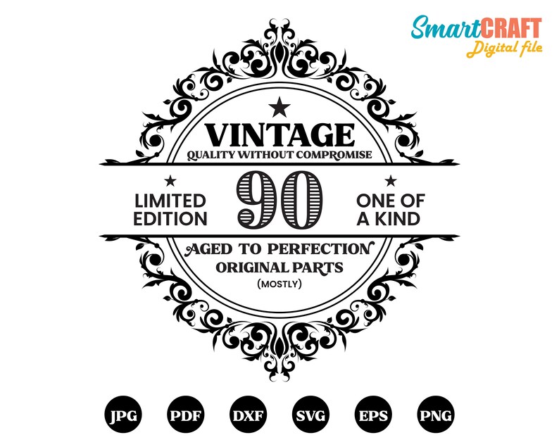 90th Birthday SVG Vintage Birthday limited edition svg | Etsy