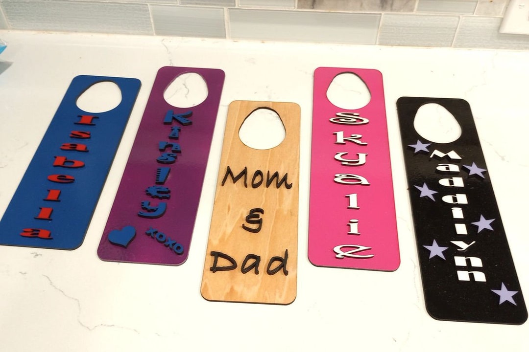 Personalized Door Knob Hanger - Name Sign - Bedroom Decor - Etsy