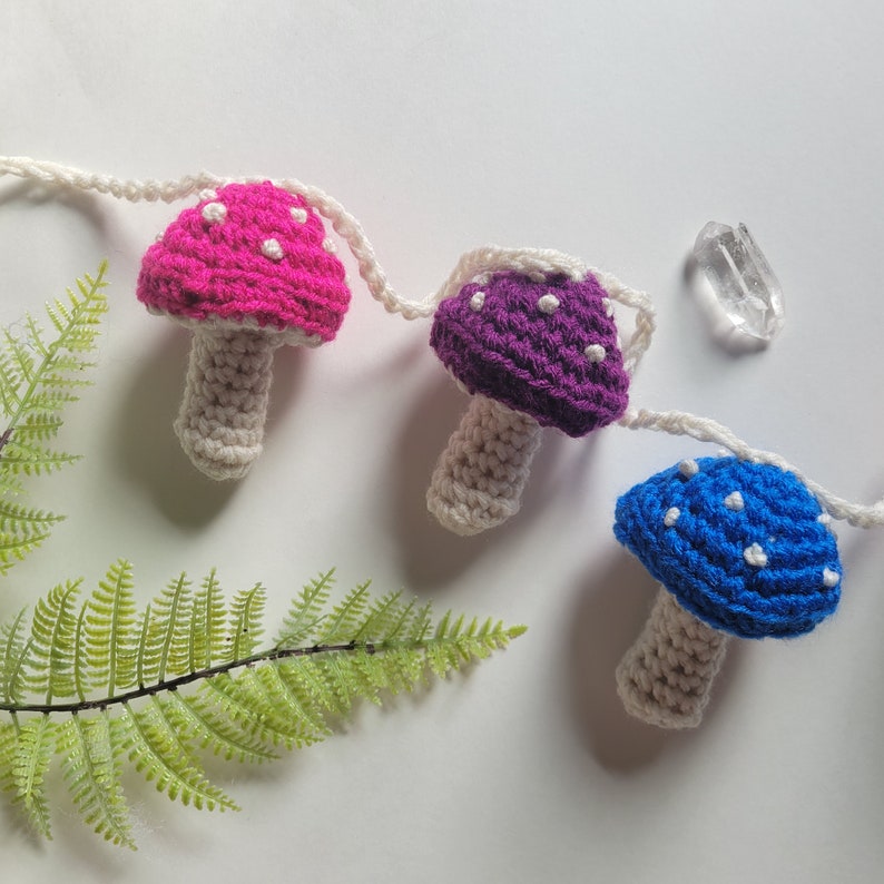 Crochet Bisexual Pride Mushroom Garland Crochet Pride Decor Handmade ...