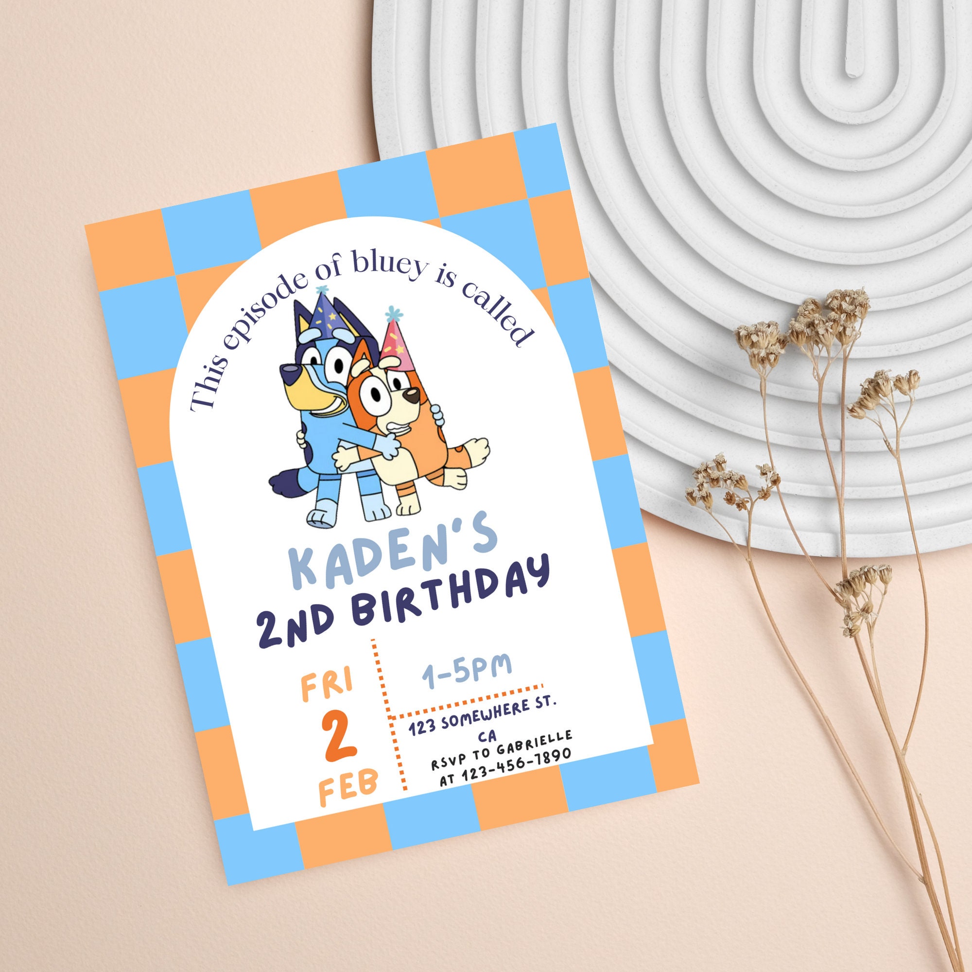 Bluey Birthday Invitation, Bluey & Bingo Birthday Invite, Digital ...