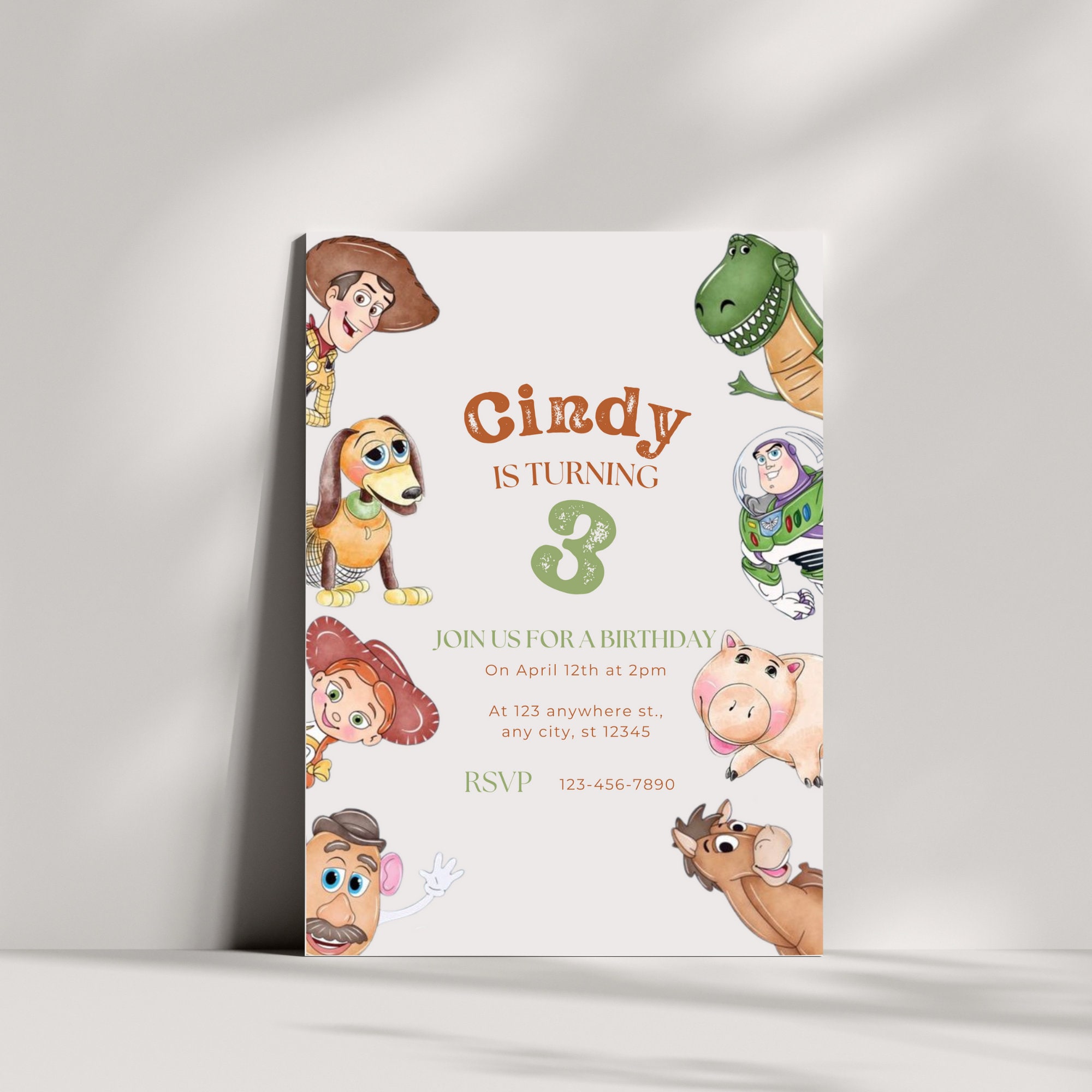 Invitación digital de Toy Story, fiesta de cumpleaños de Toy Story ...