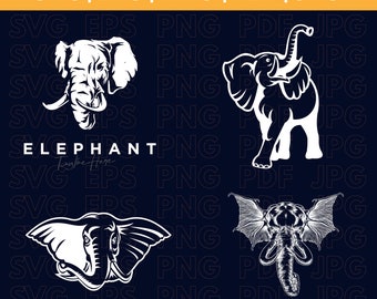 Elephant Head Svg - Etsy