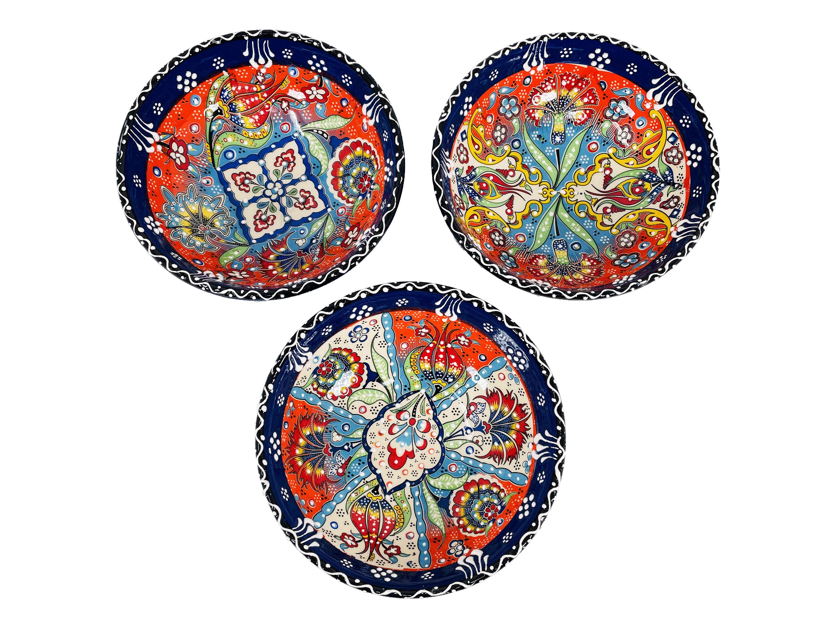 Turkish Handmade 3 Piece Bowl Set Meze Set Breakfast Set Hand - Etsy UK