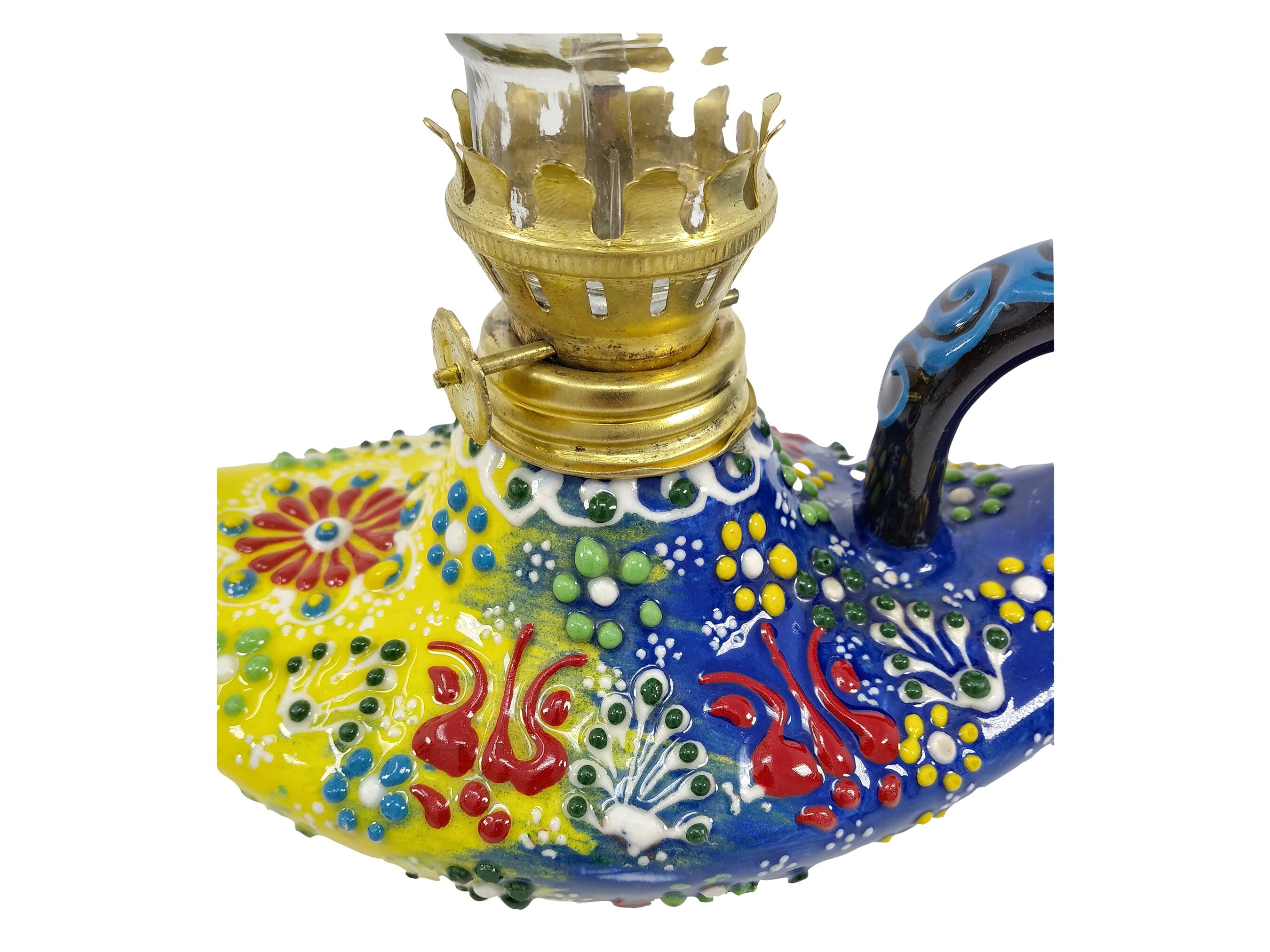Traditional Handmade Turkish Oil Lamp Ceramic Handmade Home Decor 8x6 ...