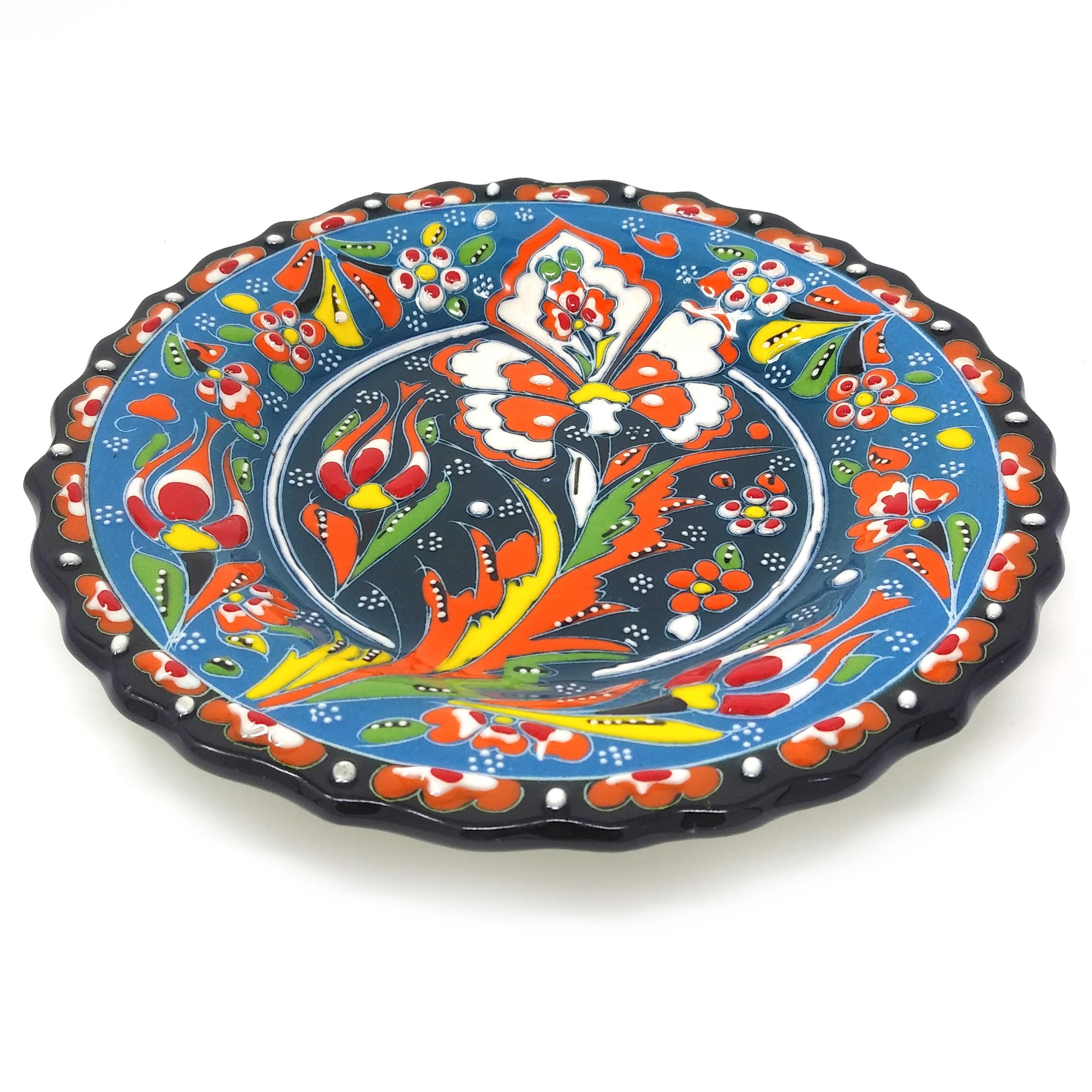 Turkish Polychrome Hand Painted Ceramic Plate Kutahya 7 Decorative Item ...