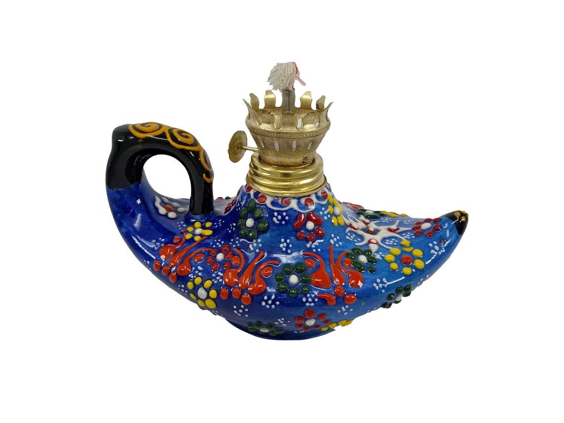 Traditional Handmade Turkish Oil Lamp Ceramic Handmade Home Decor 8x6 ...