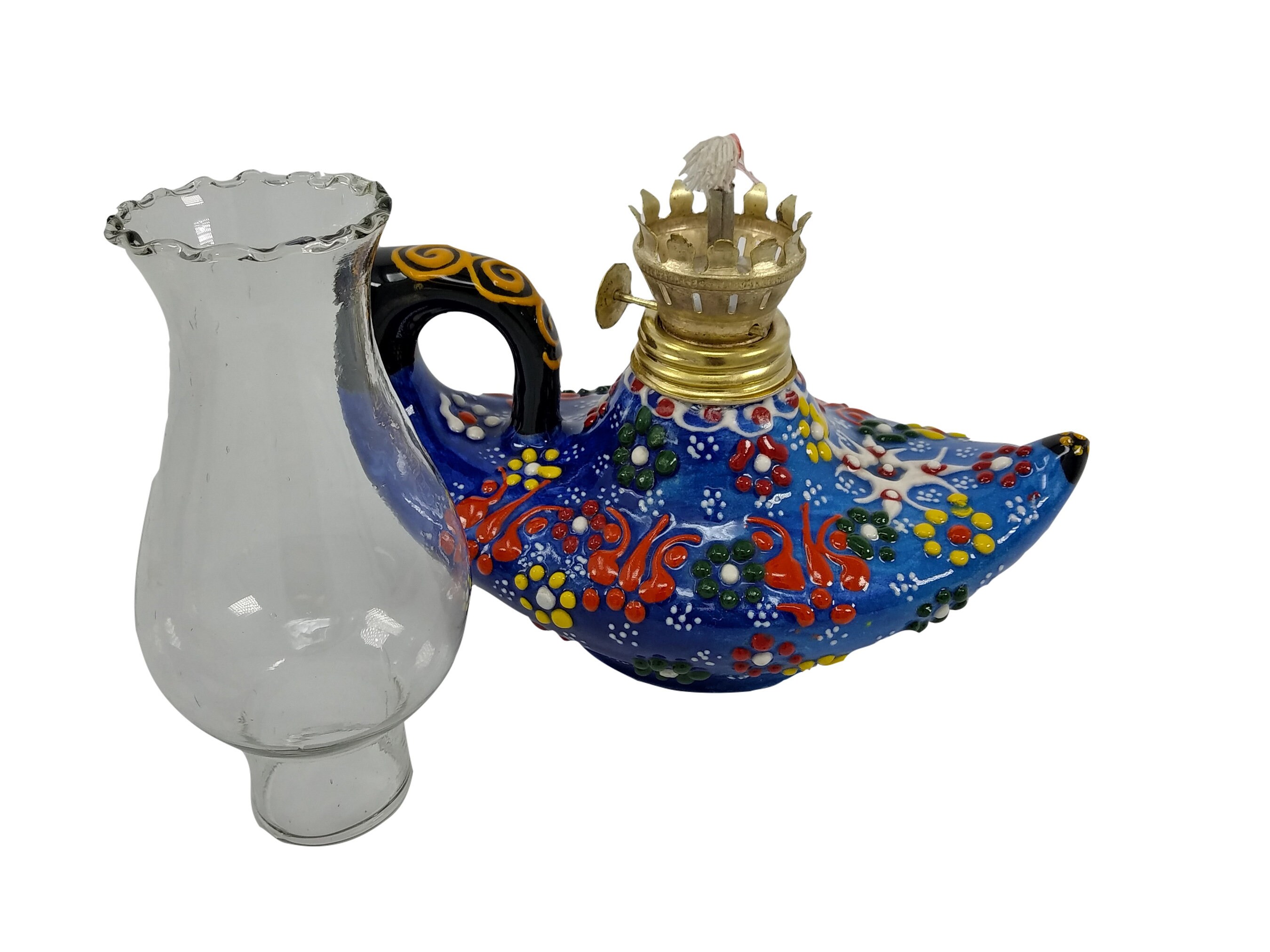 Traditional Handmade Turkish Oil Lamp Ceramic Handmade Home Decor 8x6 ...
