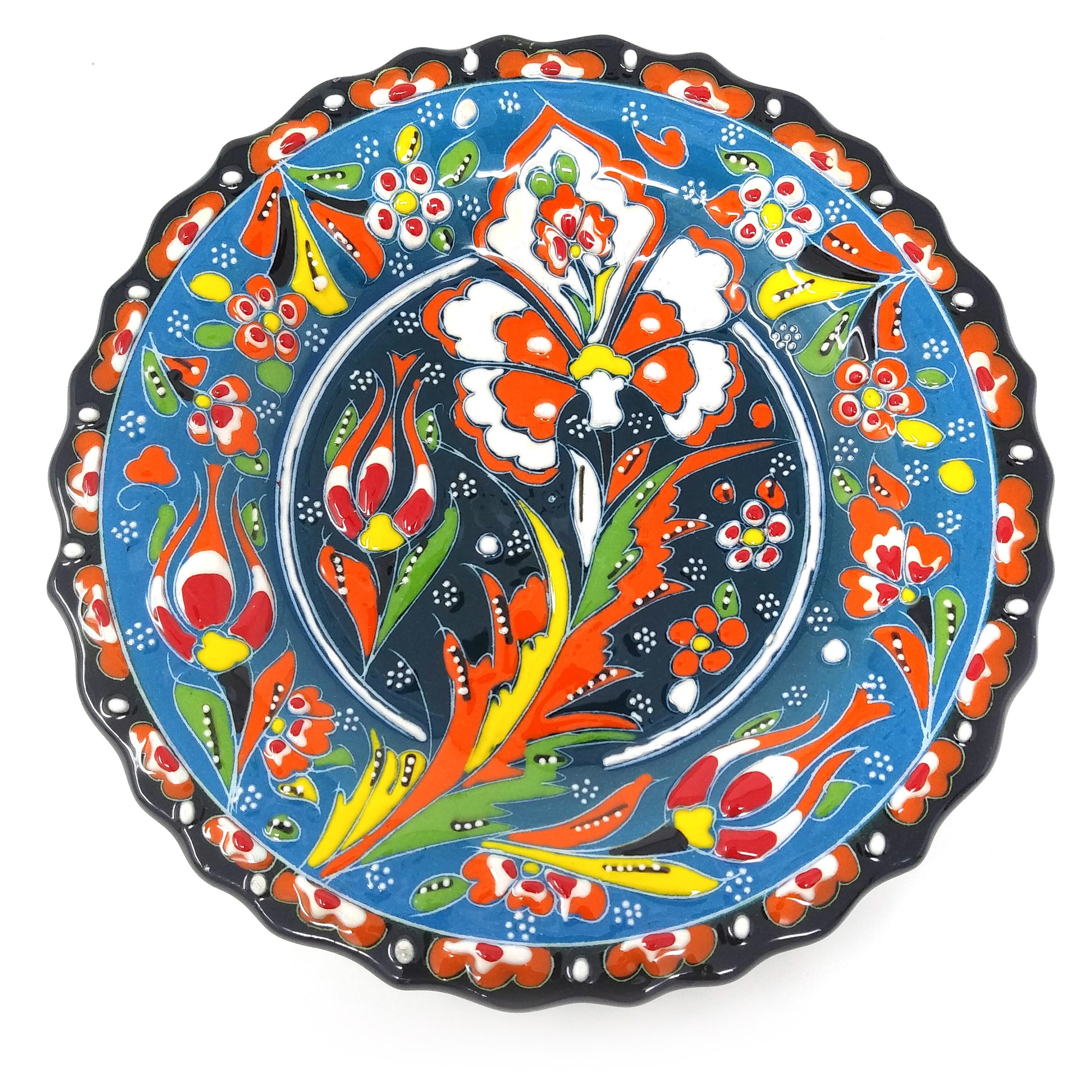 Turkish Polychrome Hand Painted Ceramic Plate Kutahya 7 Decorative Item ...