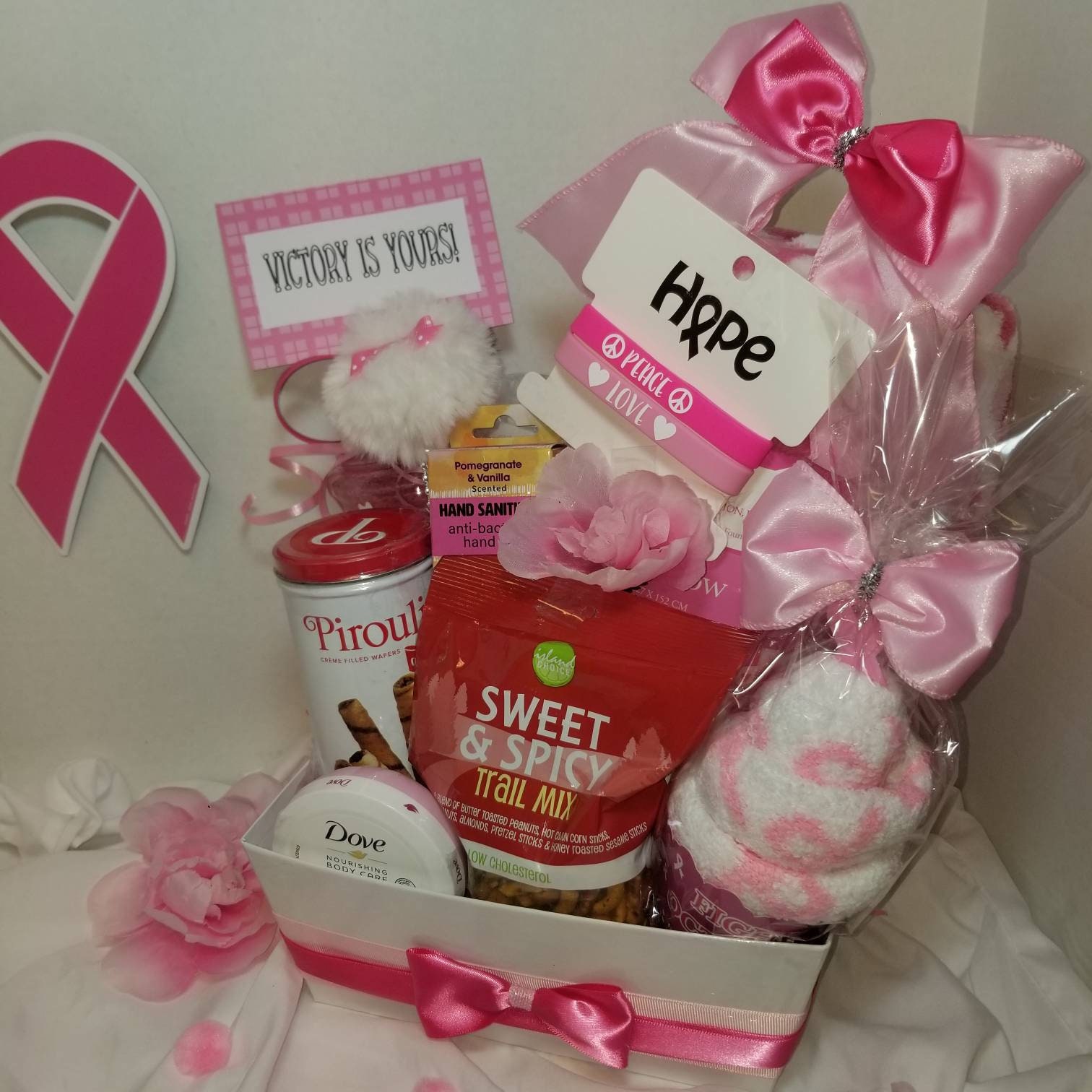Breast Cancer Gift Basket Awareness Cancer Gift Cancer Care - Etsy