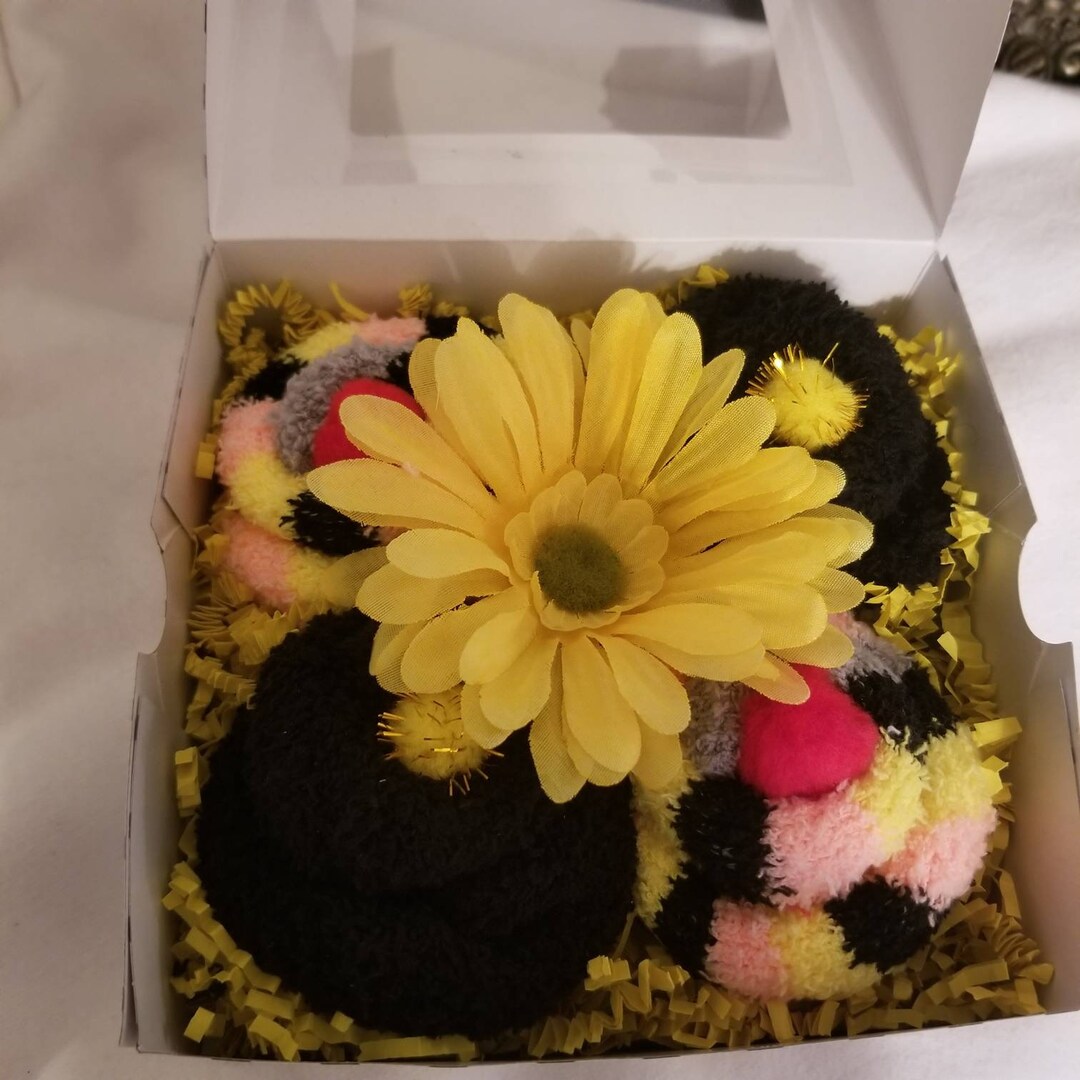 Fuzzy Cupcake Sock, Fuzzy Sock Cupcake, Party Fav Gift, Get Well Gift ...