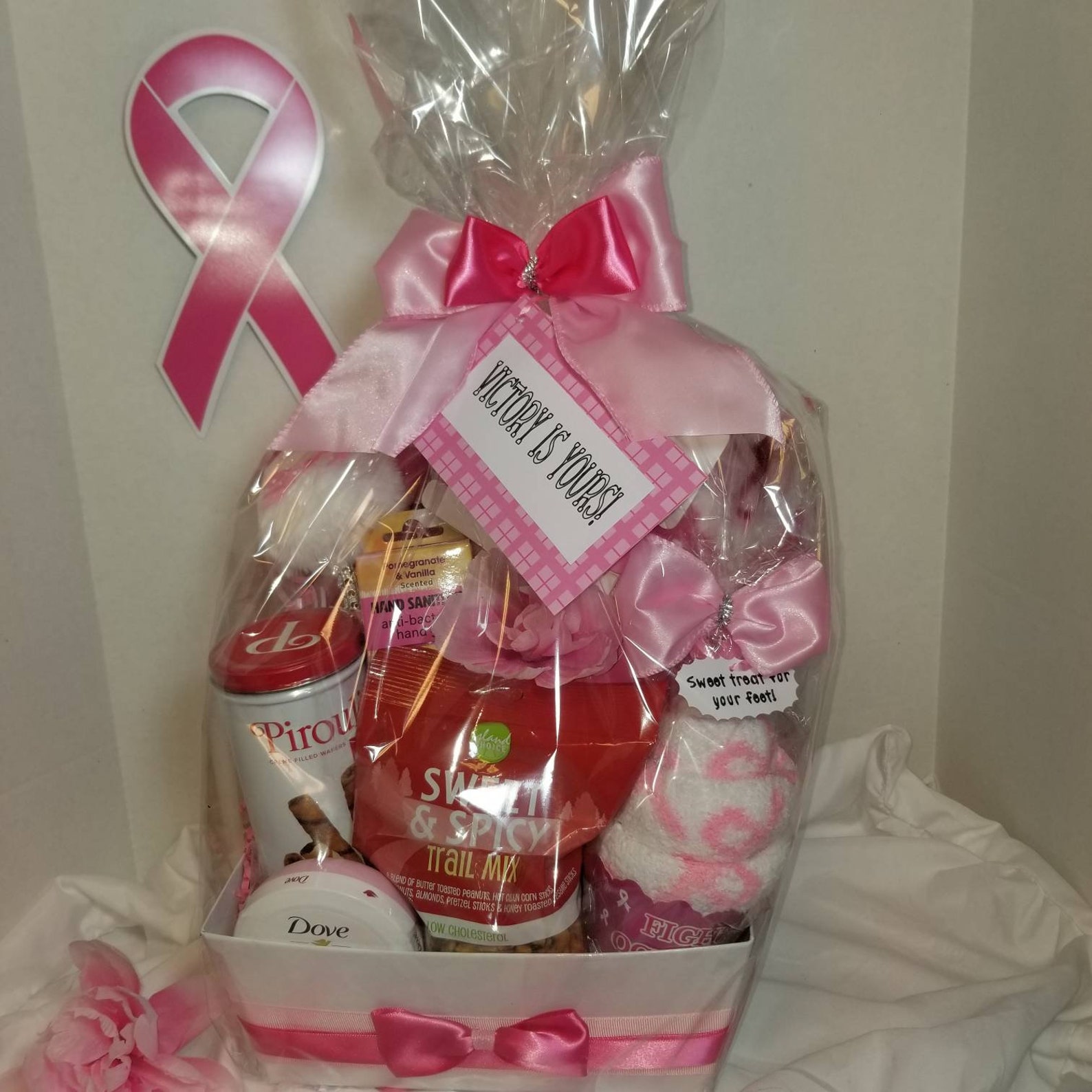 Breast Cancer Basket Breast Cancer Awareness Cancer Fleece - Etsy