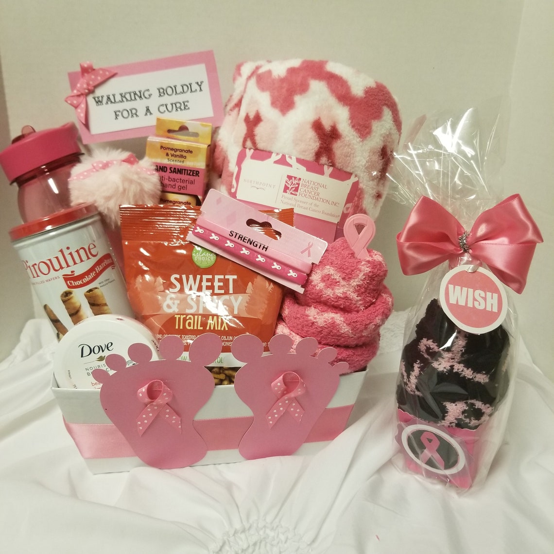 Breast Cancer Basket Breast Cancer Awareness Cancer Fleece - Etsy