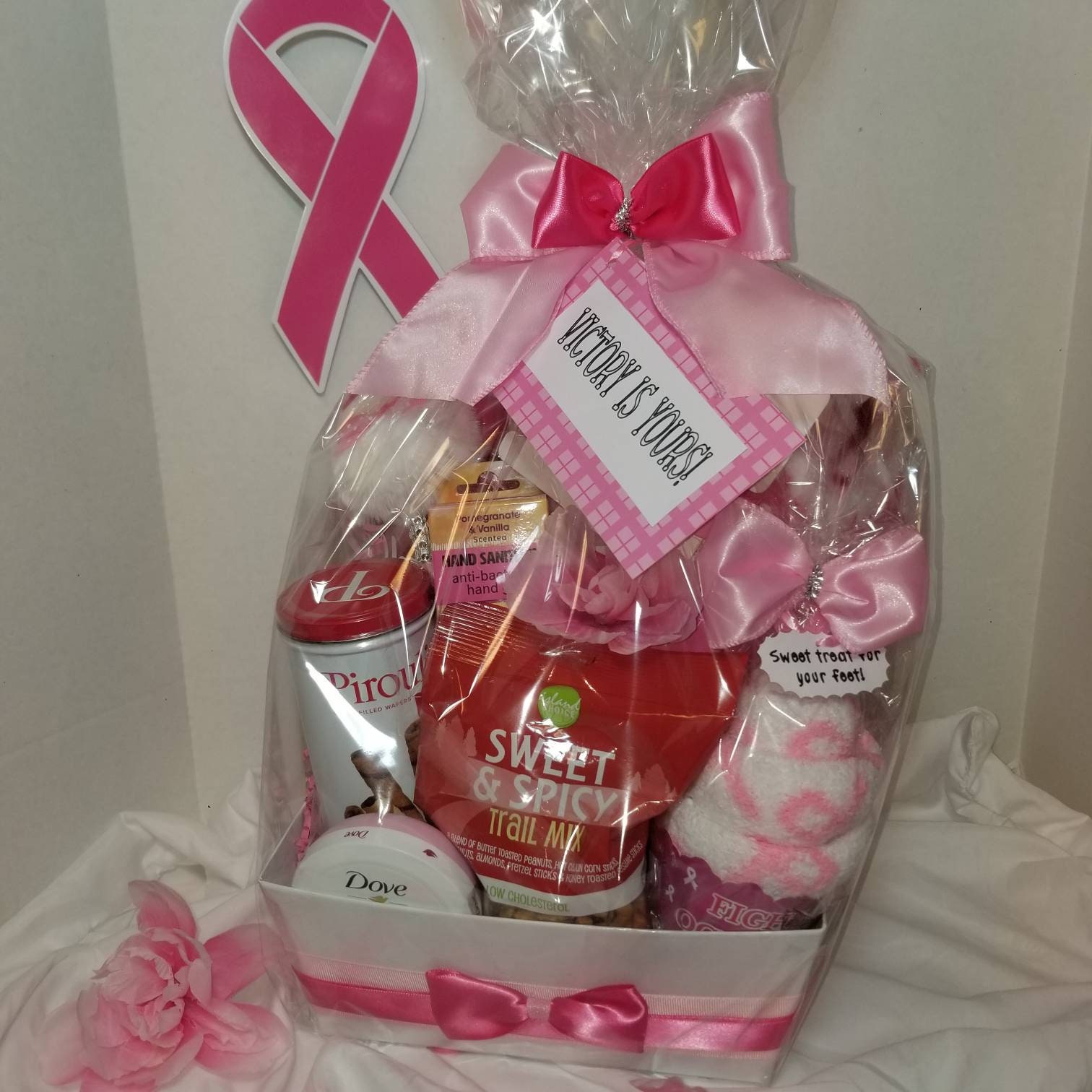 Breast Cancer Gift Basket Awareness Cancer Gift Cancer Care - Etsy