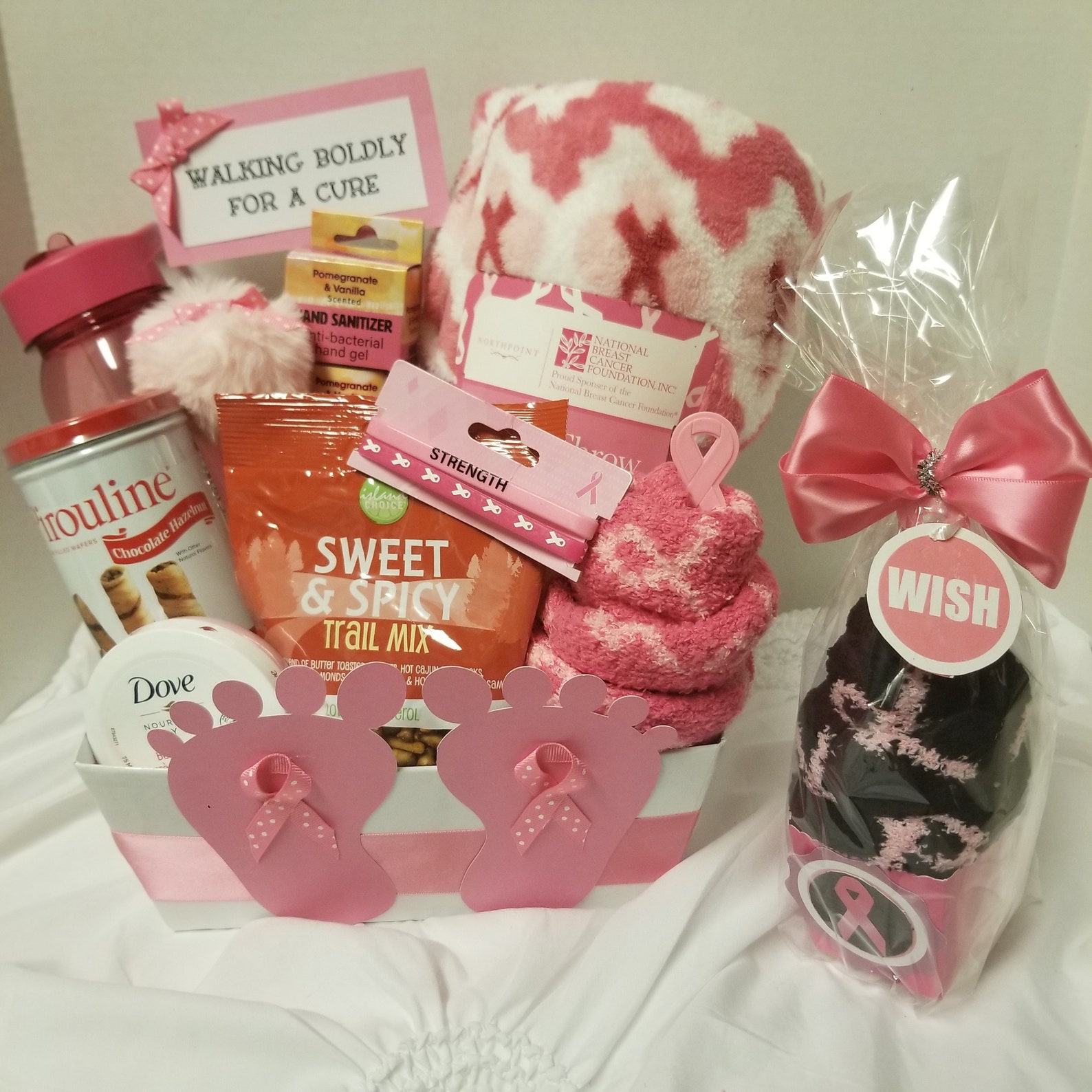 Breast Cancer Basket Breast Cancer Awareness Cancer Fleece - Etsy